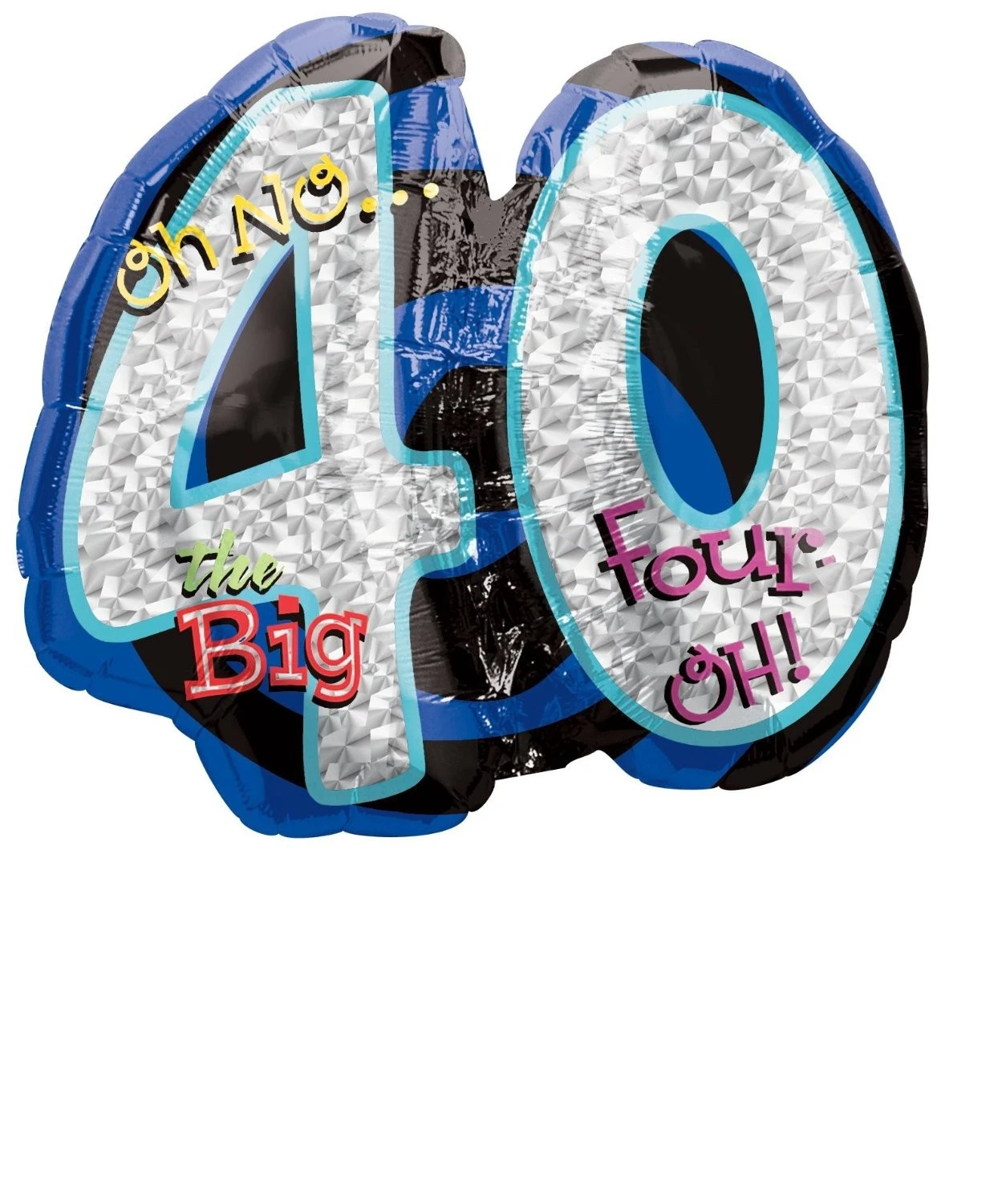 GRIND- Xl 27" Oh No The Big 40 Happy Birthday Foil Balloon Super Shape ...