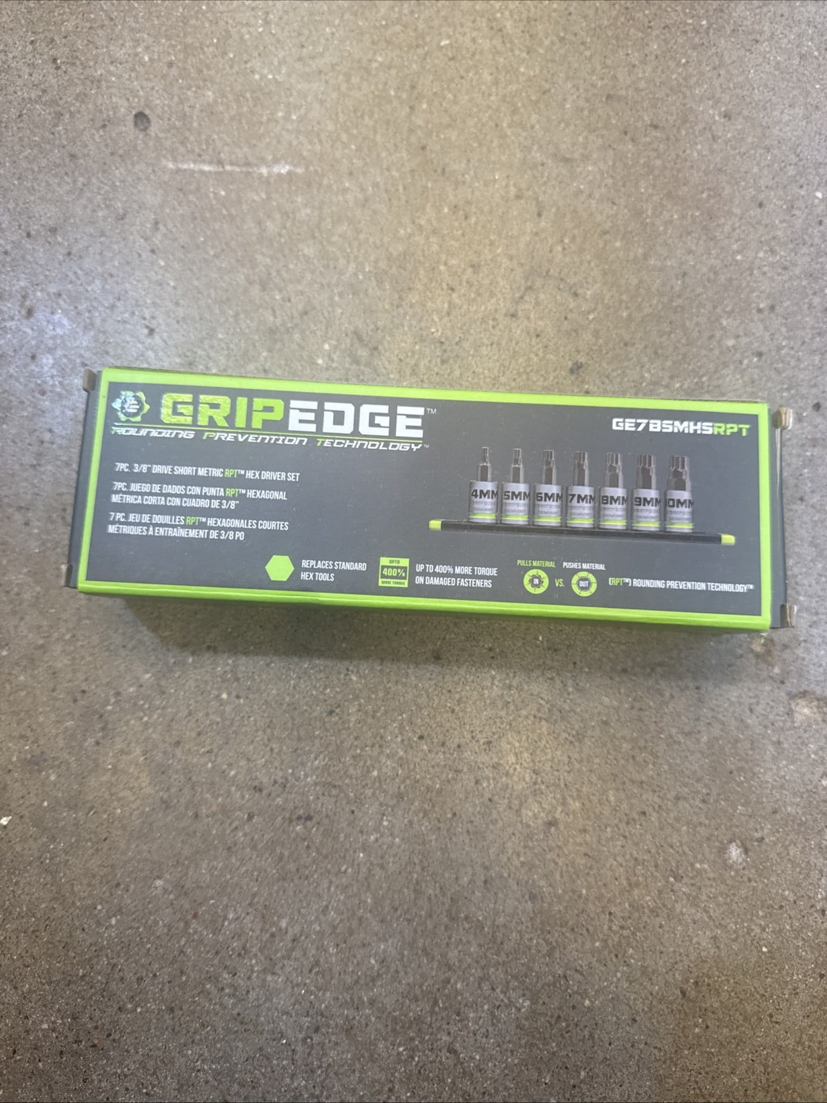 GRIPEDGE HEX Bit Socket Set | 7 PC 3/8 Drive Short Metric RPT Hex ...