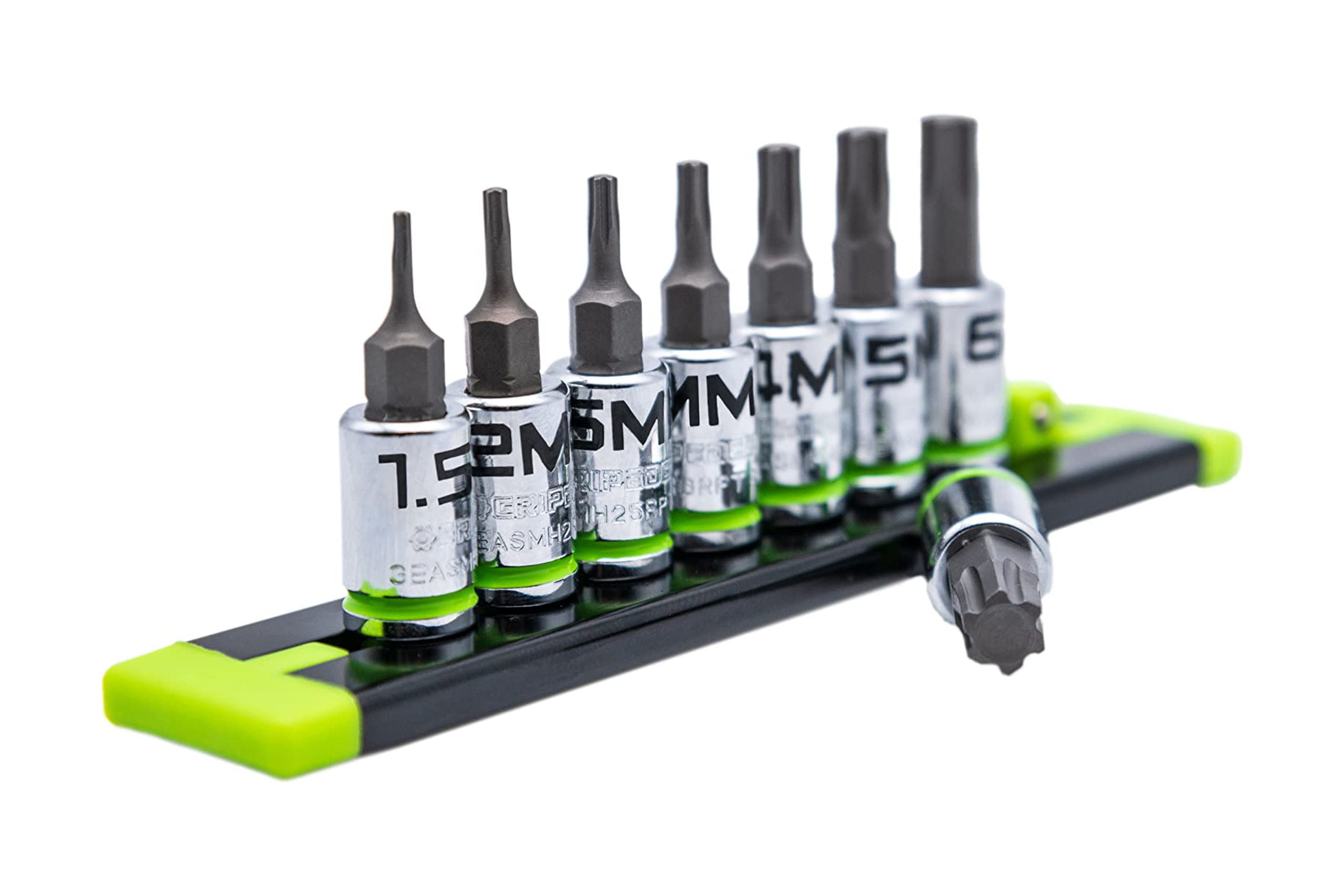 GRIPEDGE HEX Bit Socket Set | 8-PC - 1/4'' Drive Short Metric RPT Hex ...