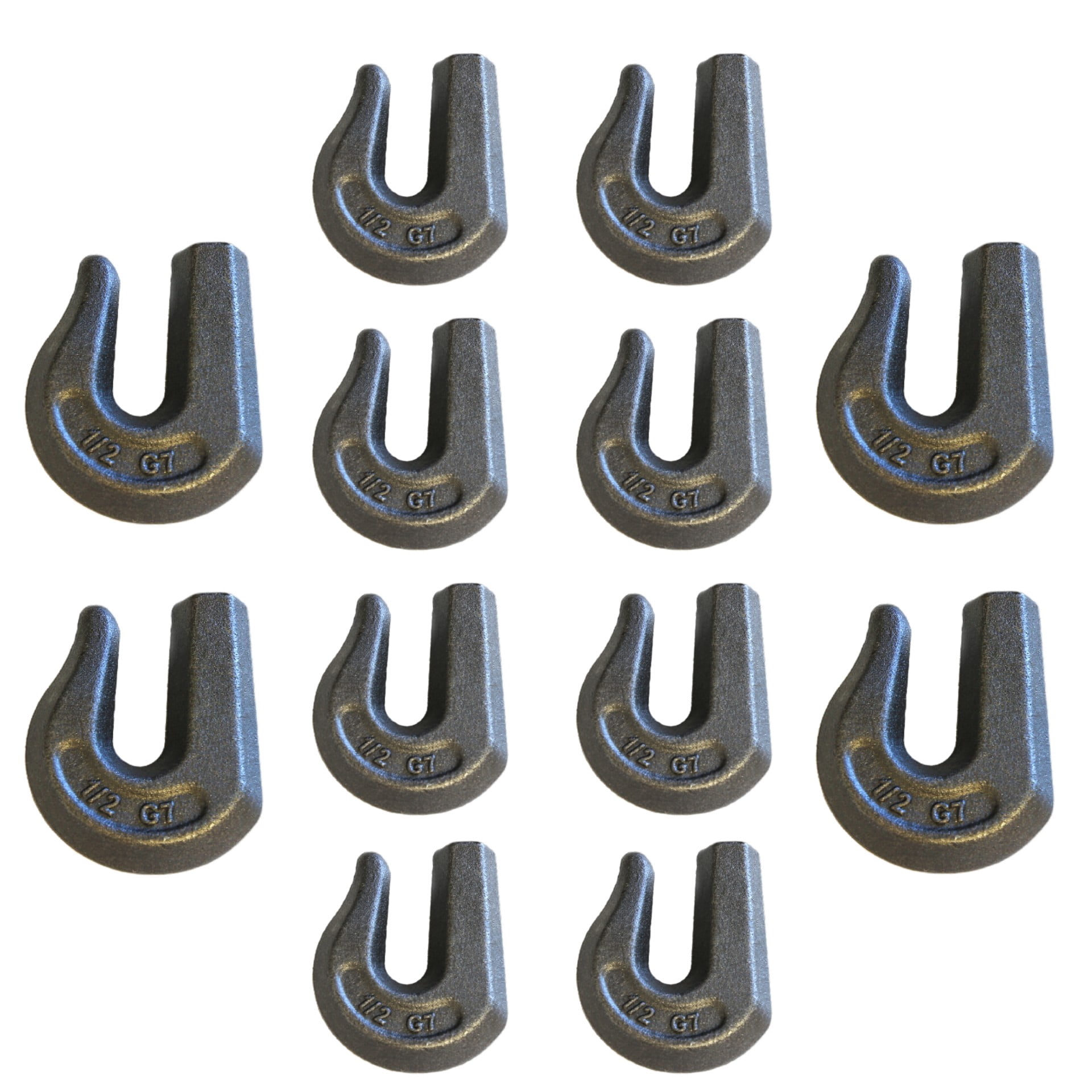 GRIPON (Pack of 12) 1/2" Weld-On Forged Clevis Grab Chain Hooks - Grade ...