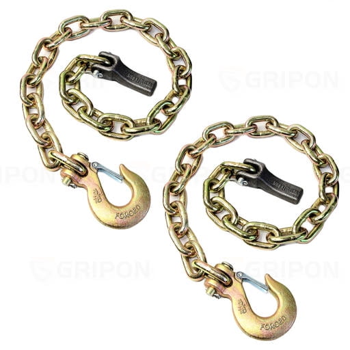 GRIPON (Pack of 2) 35-Inch Grade 70 Trailer Safety Chain with 5/16inch ...