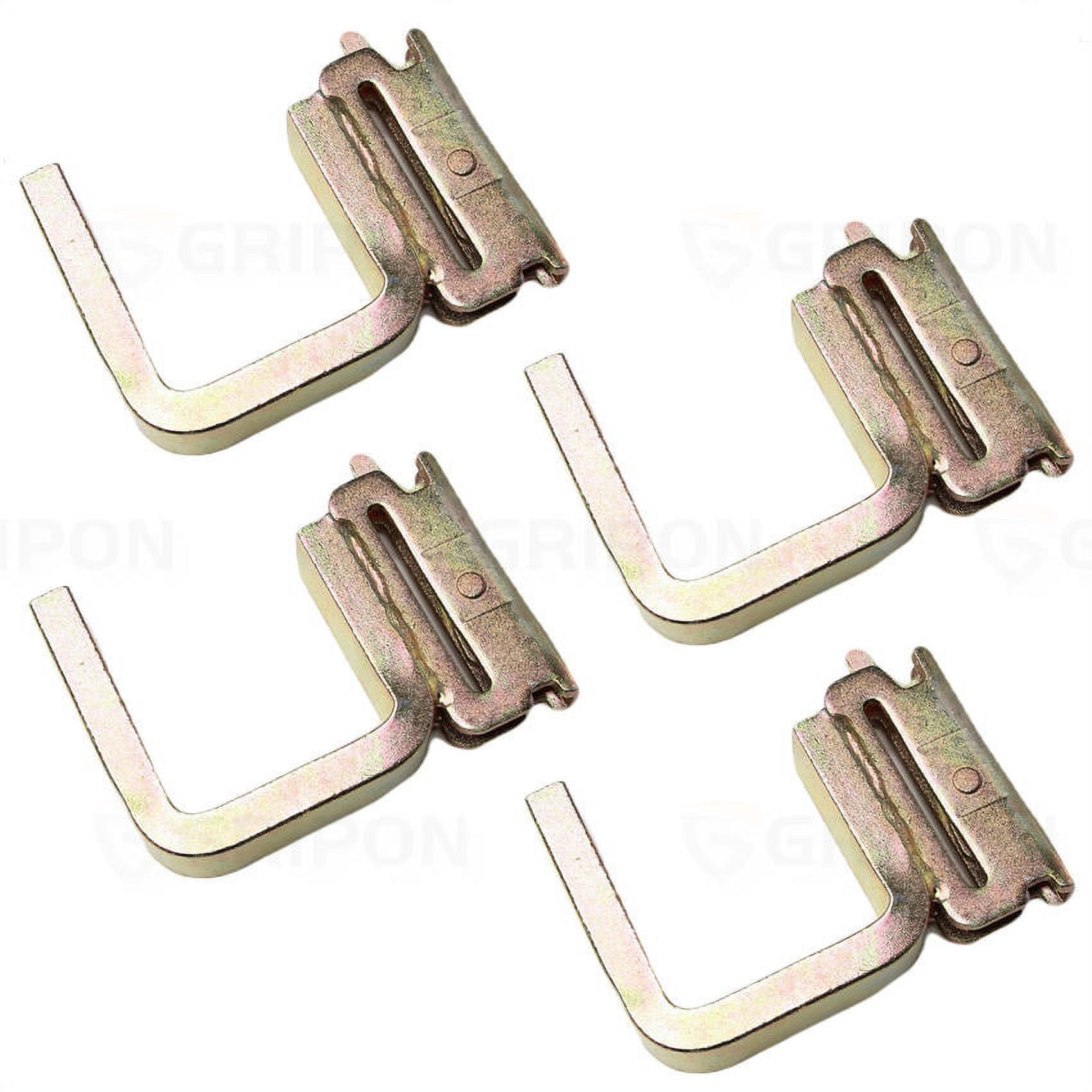 GRIPON (Pack of 4) Heavy Duty E Track 2" Finger Square J Hook Fitting ...