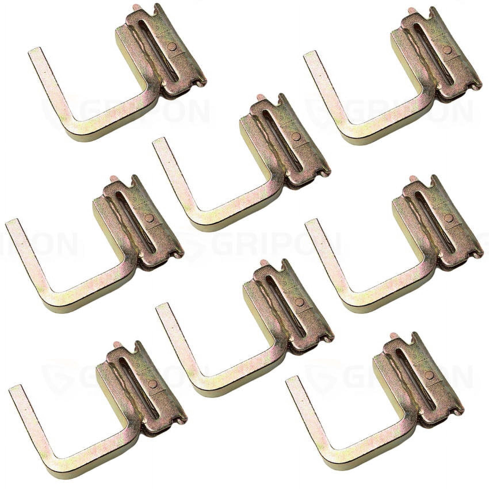 GRIPON (Pack of 8) Heavy Duty E Track 2" Finger Square J Hook Fitting ...