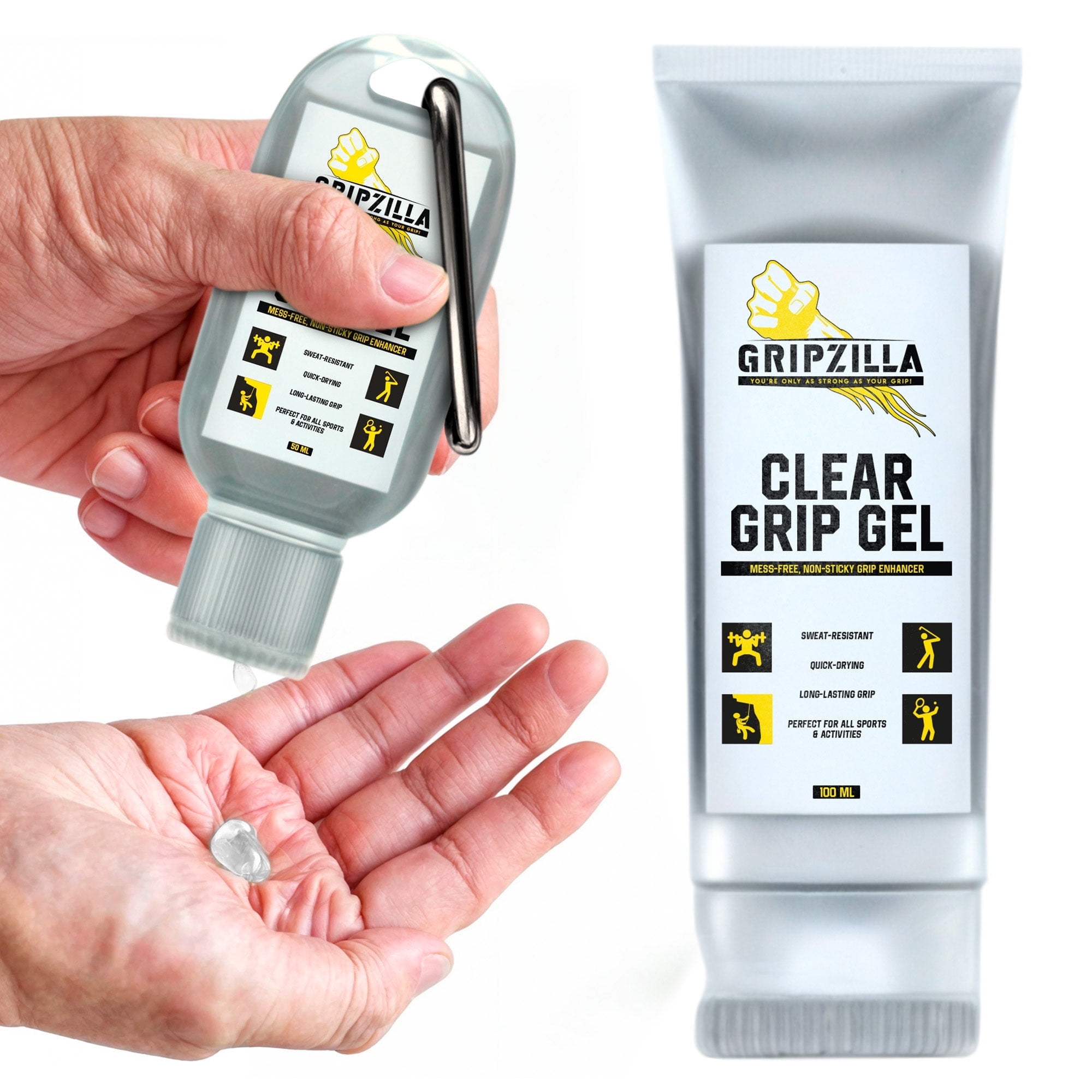 GRIPZILLA Clear Liquid Chalk Gel - Chalk Mess-Free Grip Enhancer for ...