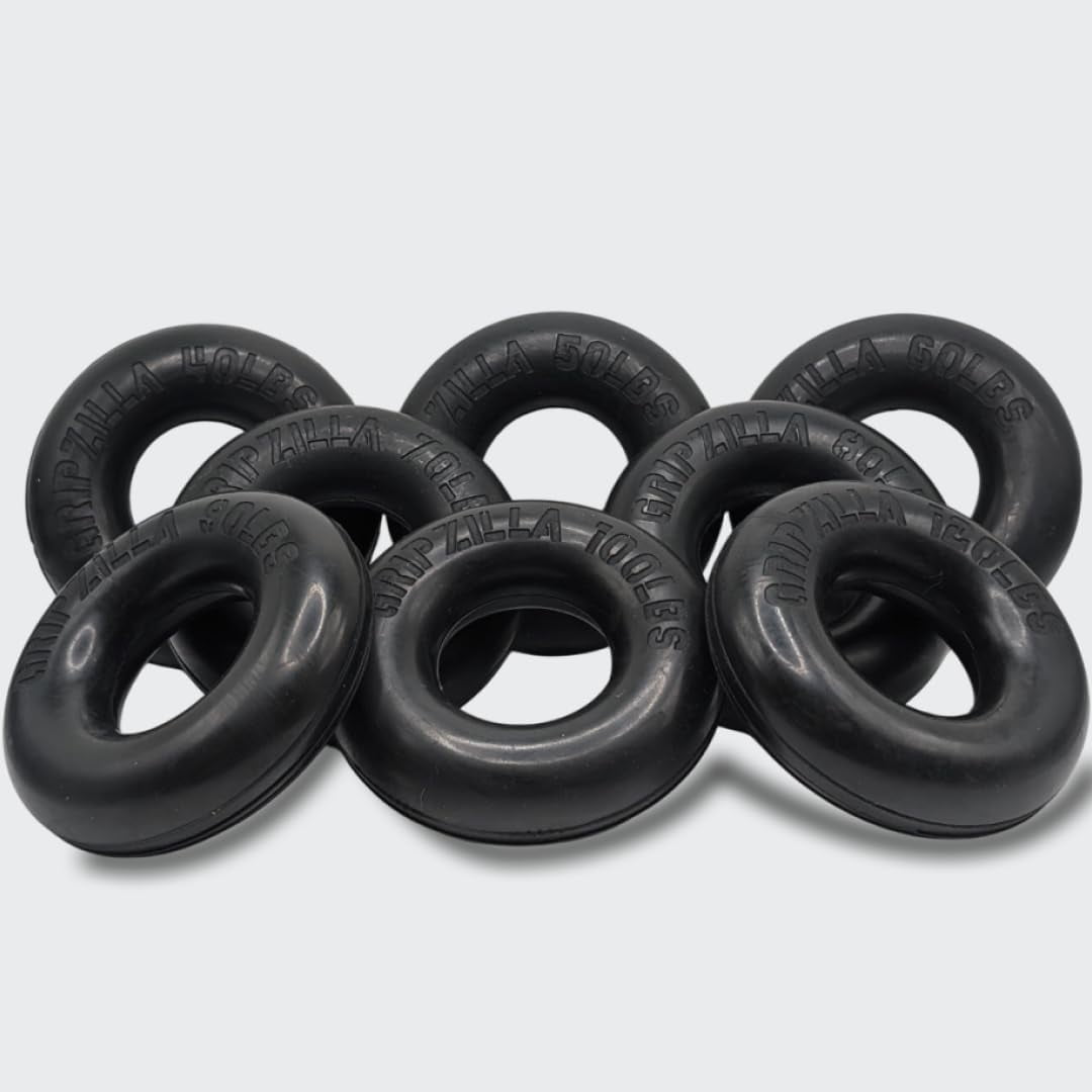 GRIPZILLA Grip Strength Trainer Grip Rings 8-Pack (40-120lbs) for ...