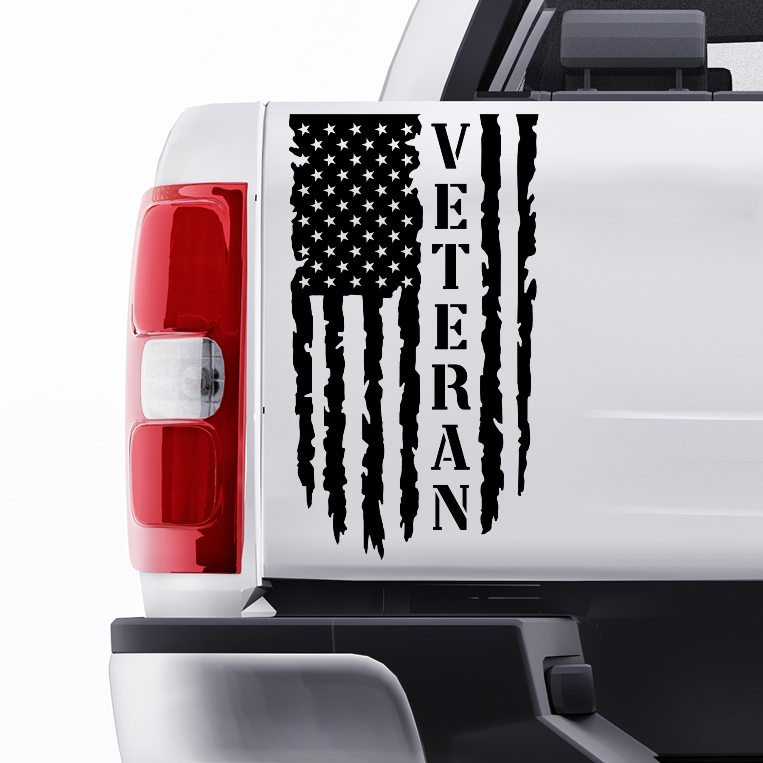GRITKULTURE Veteran Distressed American Flag Vinyl Decal 17 inch by 9 ...
