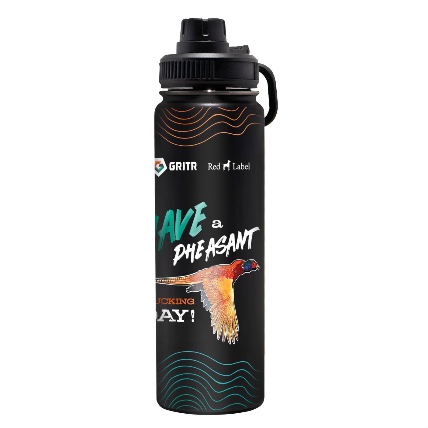 GRITR 24 oz Stainless Steel Vacuum Insulated Water Bottle, Red Label ...