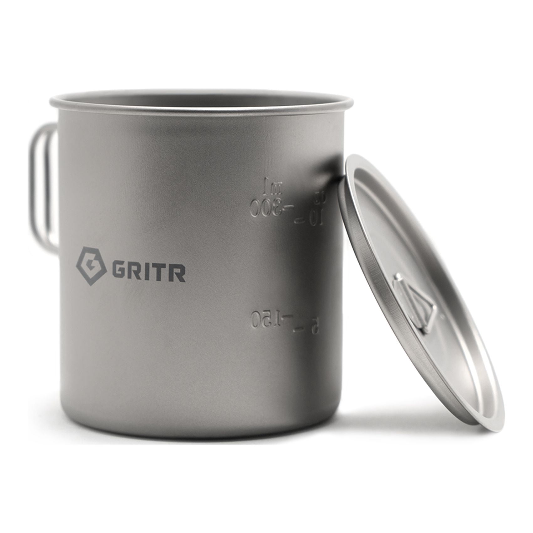 GRITR Titanium Mug w/ Lid & Folding Handles for Camping, 15.2 fl oz ...