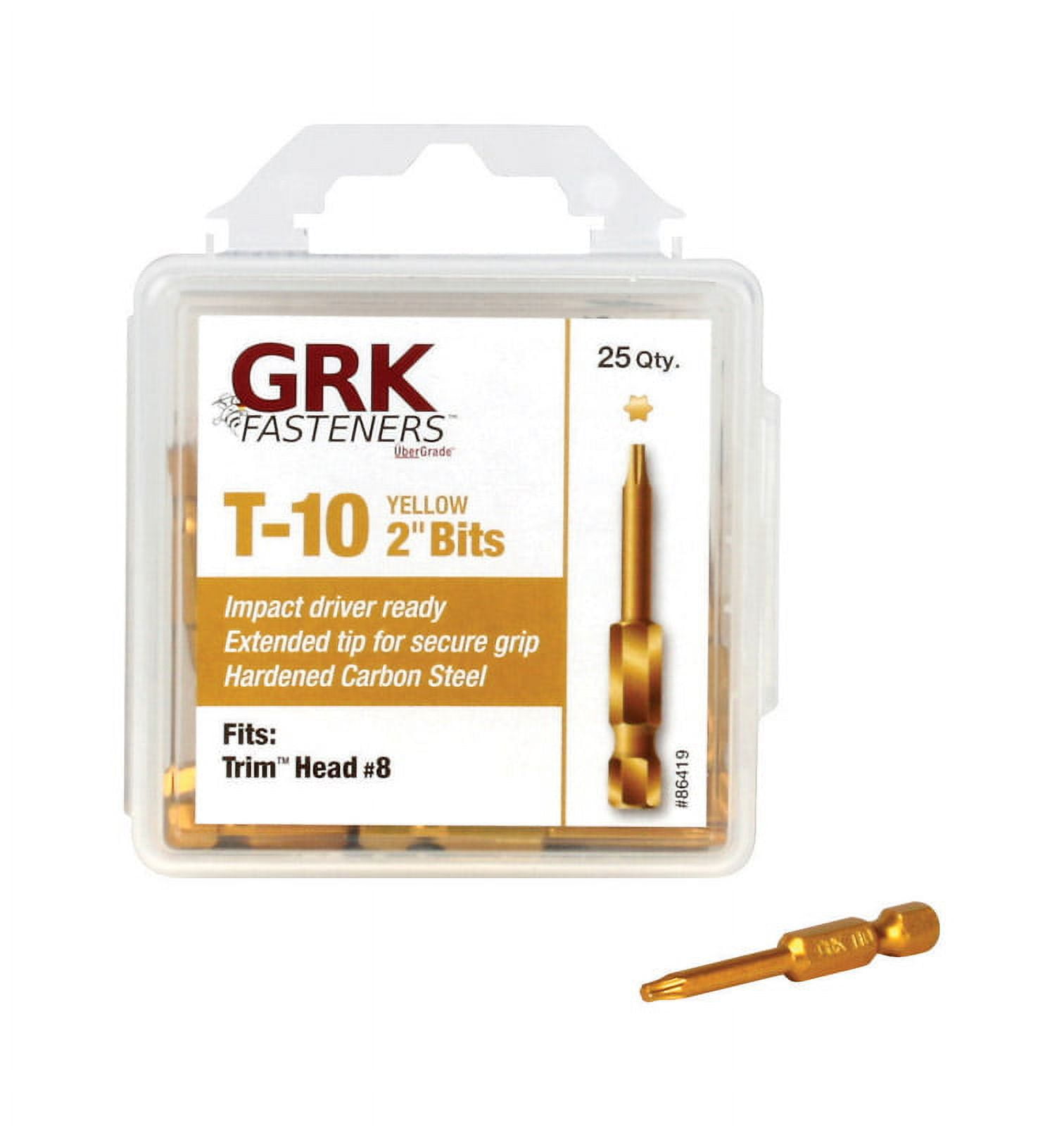 GRK Fasteners 2824704 T-10 x 2 in. Star Carbon Steel 0.25 in. Hex Shank ...
