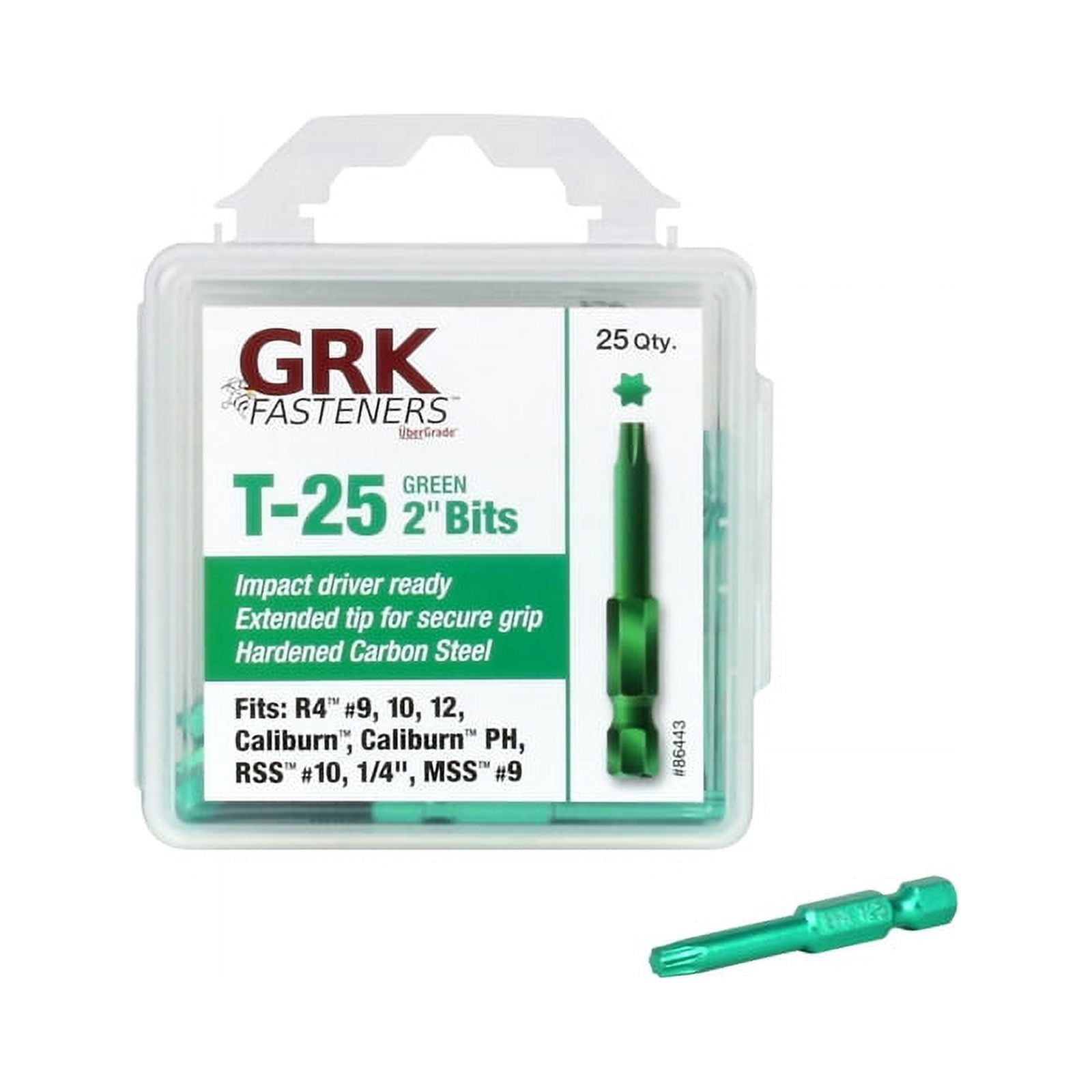 GRK Fasteners Star T-25 X 2 in. L Power Screwdriver Bit Carbon Steel 25 ...