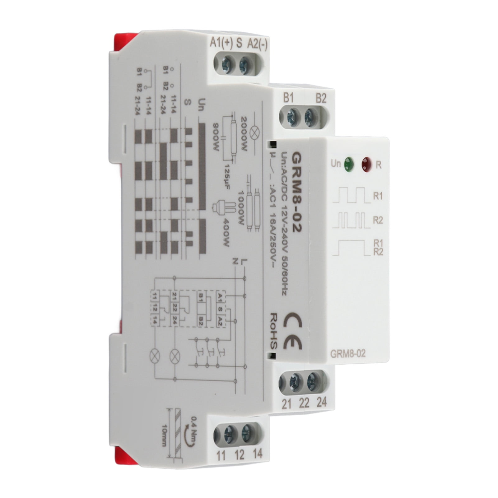 GRM8‑02 Electronic Impulse Relay Latching Relay Memory Relay AC/DC 12 ...