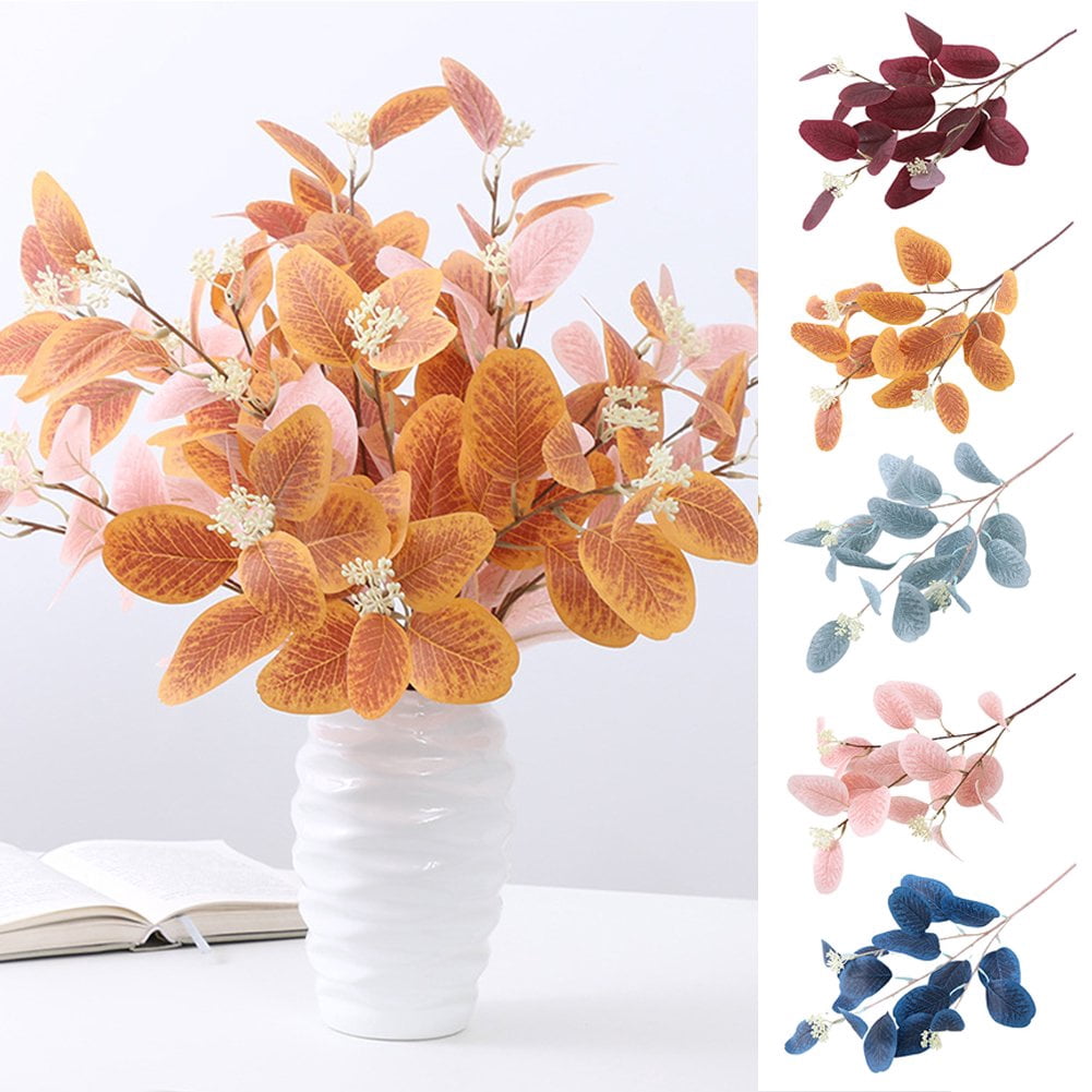 GRNSHTS 1PC Artificial Eucalyptus Leaves, Eucalyptus Leaves Stem Branch ...