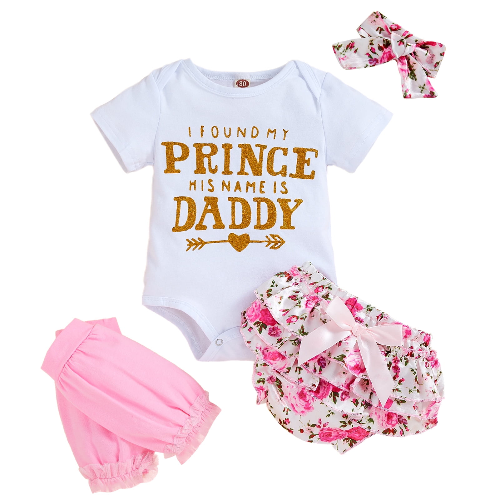 GRNSHTS 4Pcs Newborn Infant Baby Girl Letter Romper Top +Tutu Skirt ...