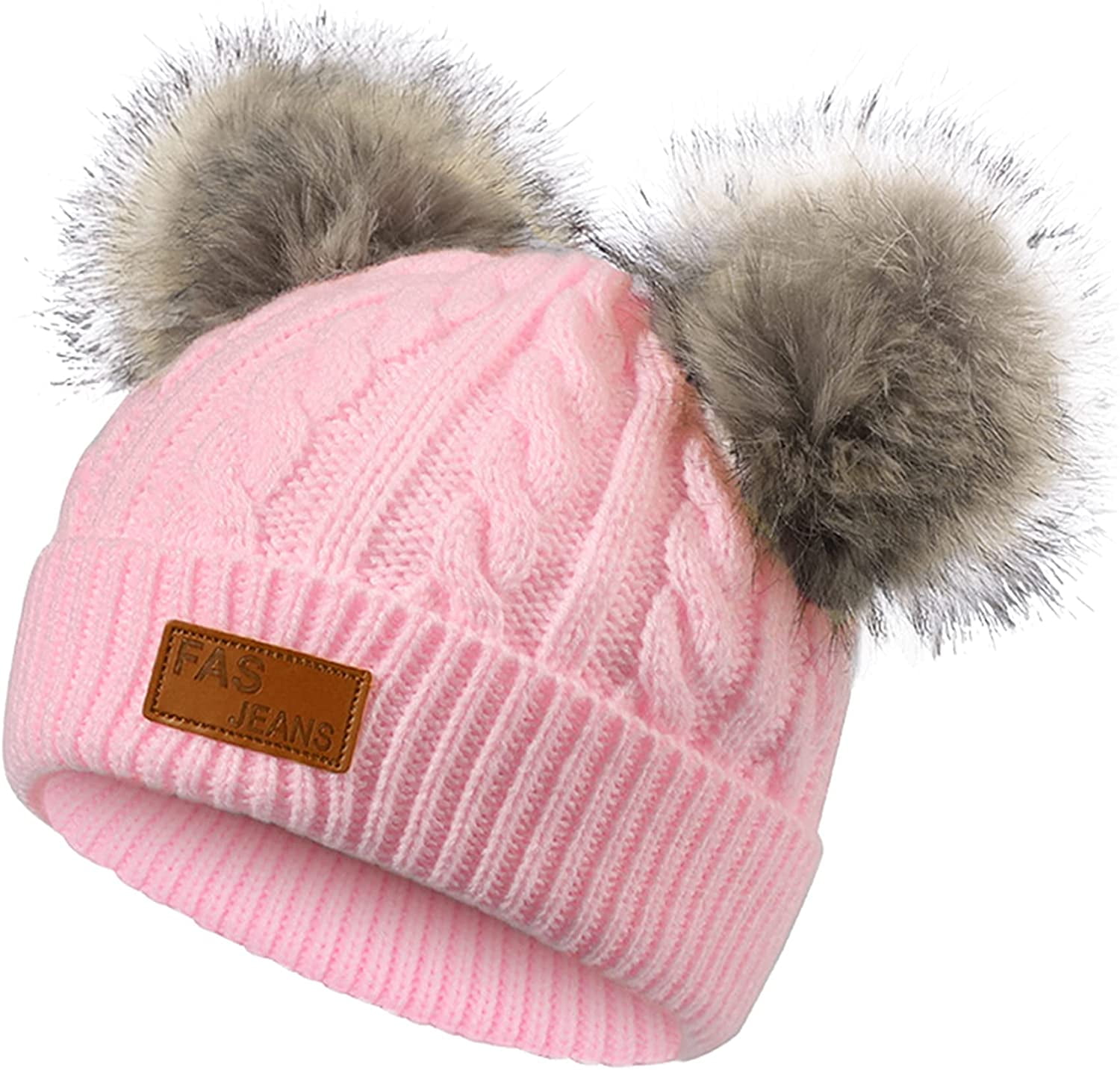 GRNSHTS Baby Beanie Hat Double Pom Pom Toddler Beanies Knit Infant ...