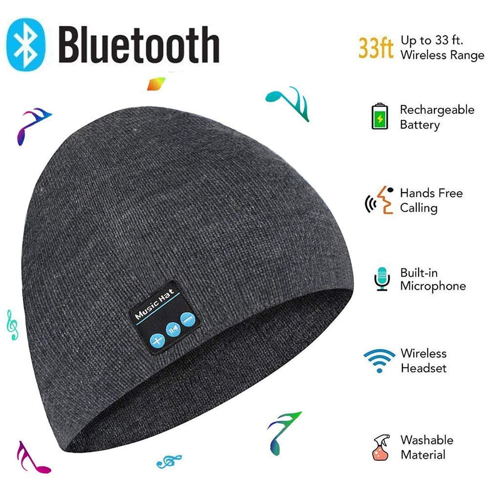 GRNSHTS Bluetooth Hat Beanie for Mens Gifts, Music Hat with Wireless ...