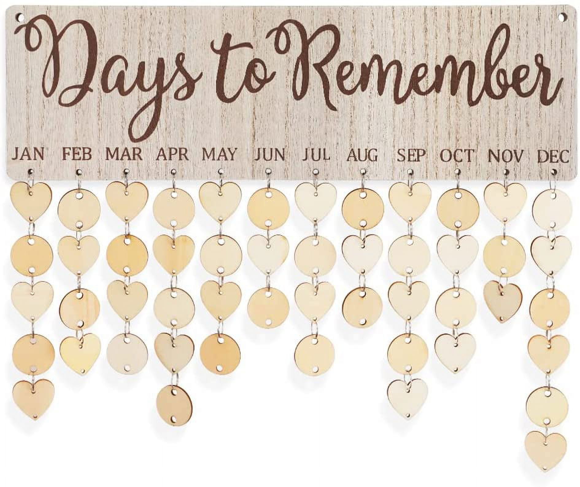 GRNSHTS Family Birthday Board DIY Wooden Calendar Wall Hanging Birthday ...