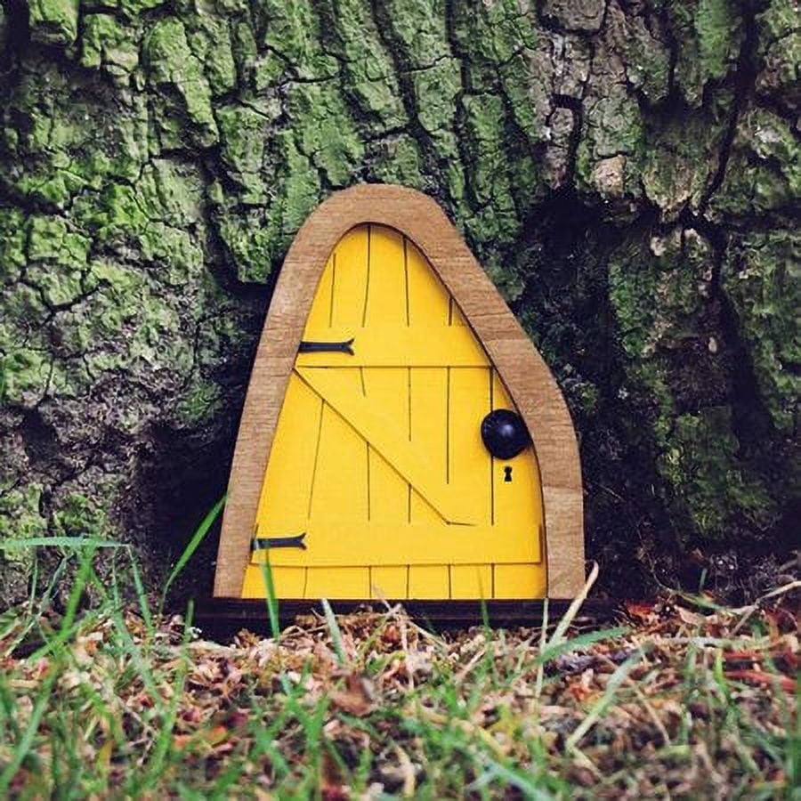 GRNSHTS Miniature Wooden Fairy Doors, Fairies Sleeping Door Tree ...