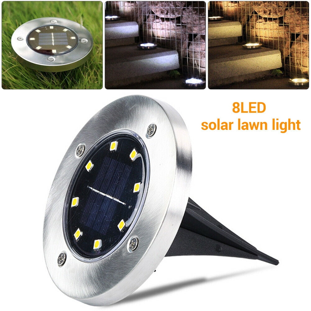 GRNSHTS Solar Ground Lights, 8-LED Intelligence Solar Disk Lights ...