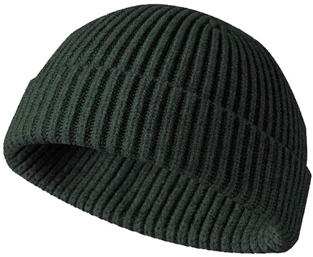 GRNSHTS Winter Knit Cuff Beanie Cap Trawler Beanie Hat Short Fisherman ...