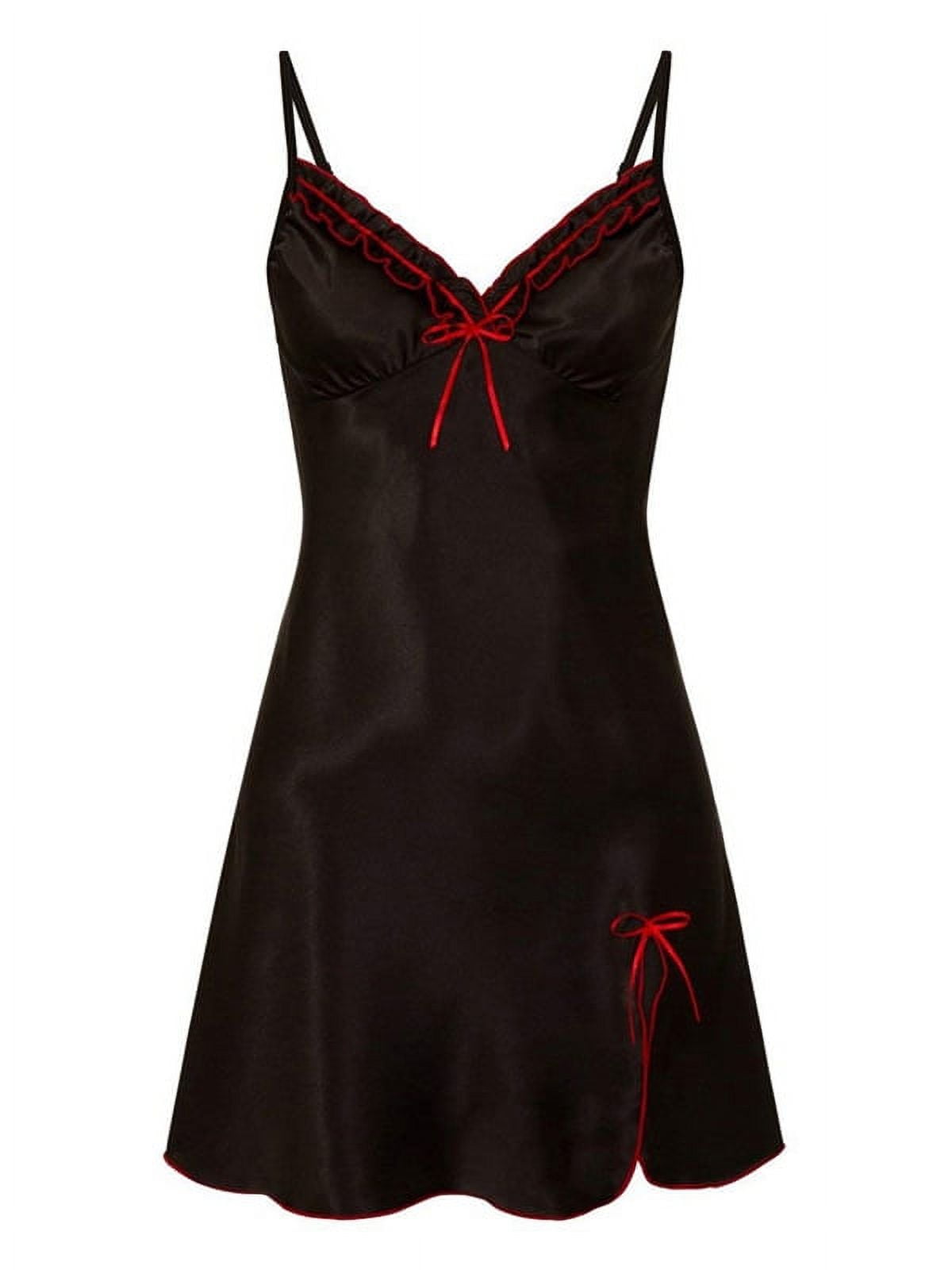 GRNSHTS Women Lingerie Lace Chemise Nightgown Satin Babydoll Nightwear ...