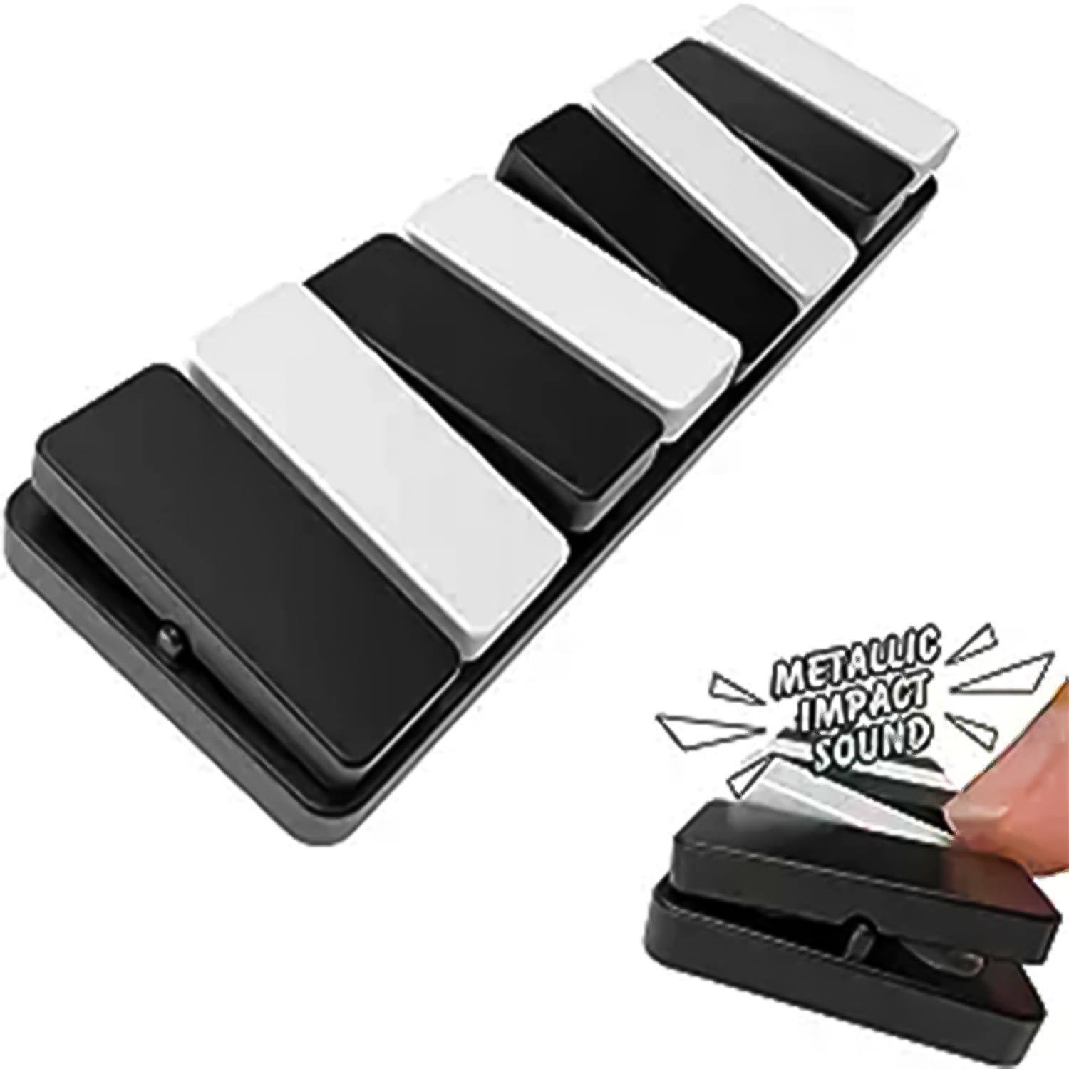 GROBRO7 1PC Piano Key Metal Fidget Toy Mini Black 8-Key Piano Pocket ...