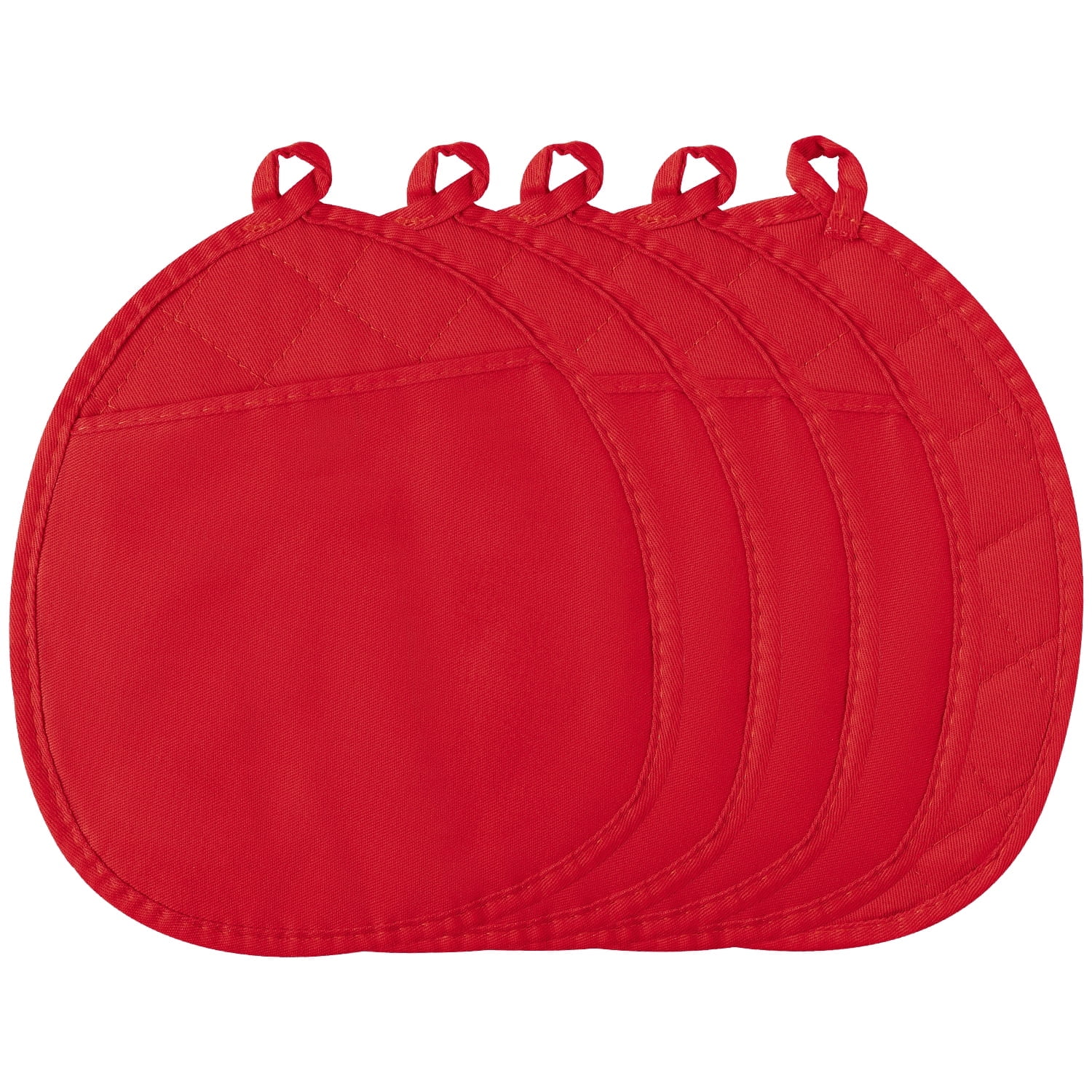 GROBRO7 5Pcs Pot Holder with Pockets Round Cotton Potholder Heat ...