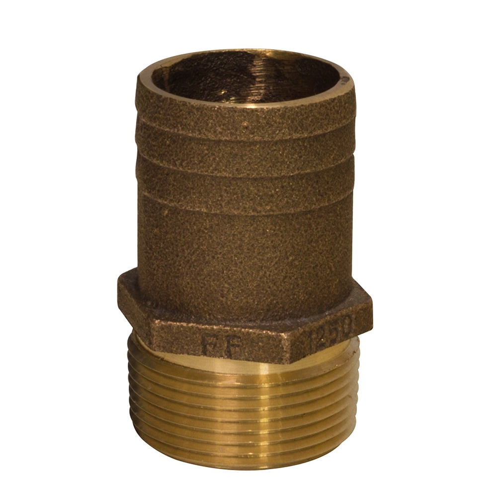 GROCO 3/4" NPT x 1" Bronze Full Flow Pipe to Hose Straight Fitting ...