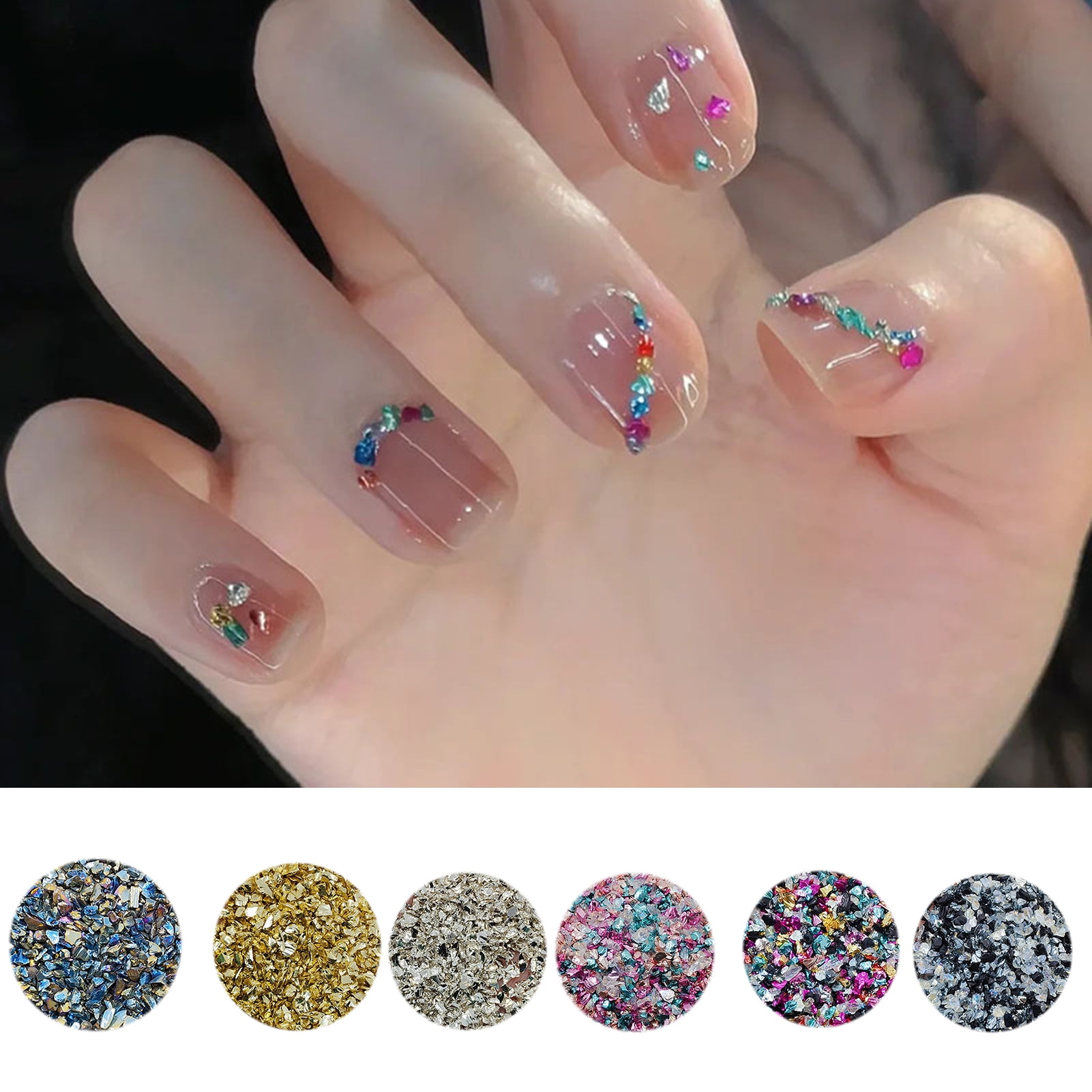 GROFRY 1 Bag Nail Rhinestone Colorful Glittering Irregular Shape Large ...