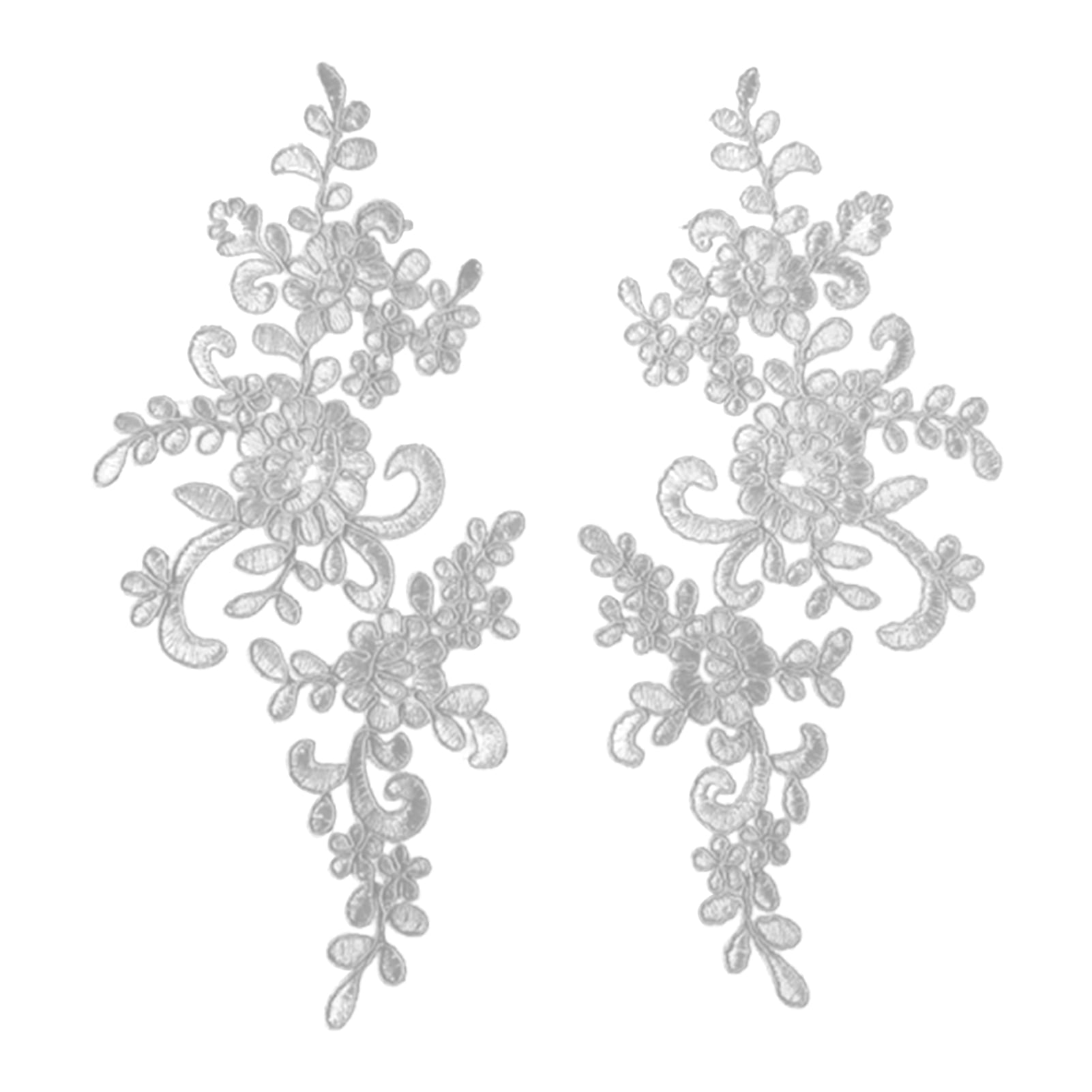 GROFRY 2Pcs Embroidery Lace Applique Sewing Flower Fabric Collar Patch ...