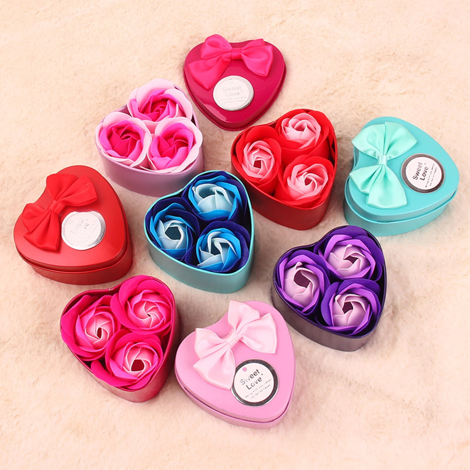 GROFRY 3Pcs/Set Soap Flower Multi-purpose Romantic Lightweight Faux ...