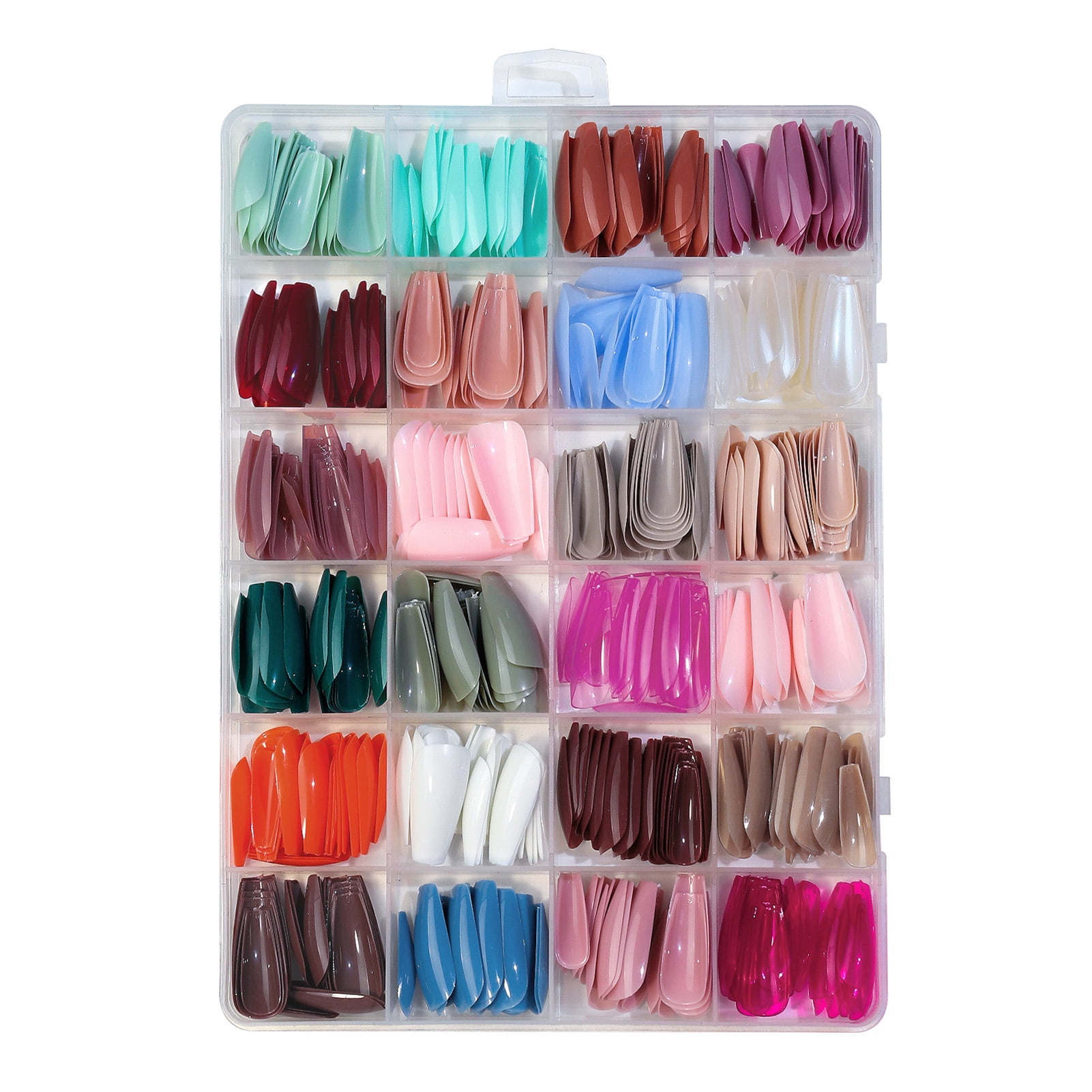 GROFRY 576Pcs/Box Fake Nails Easy to Paste Removable Short Medium ...