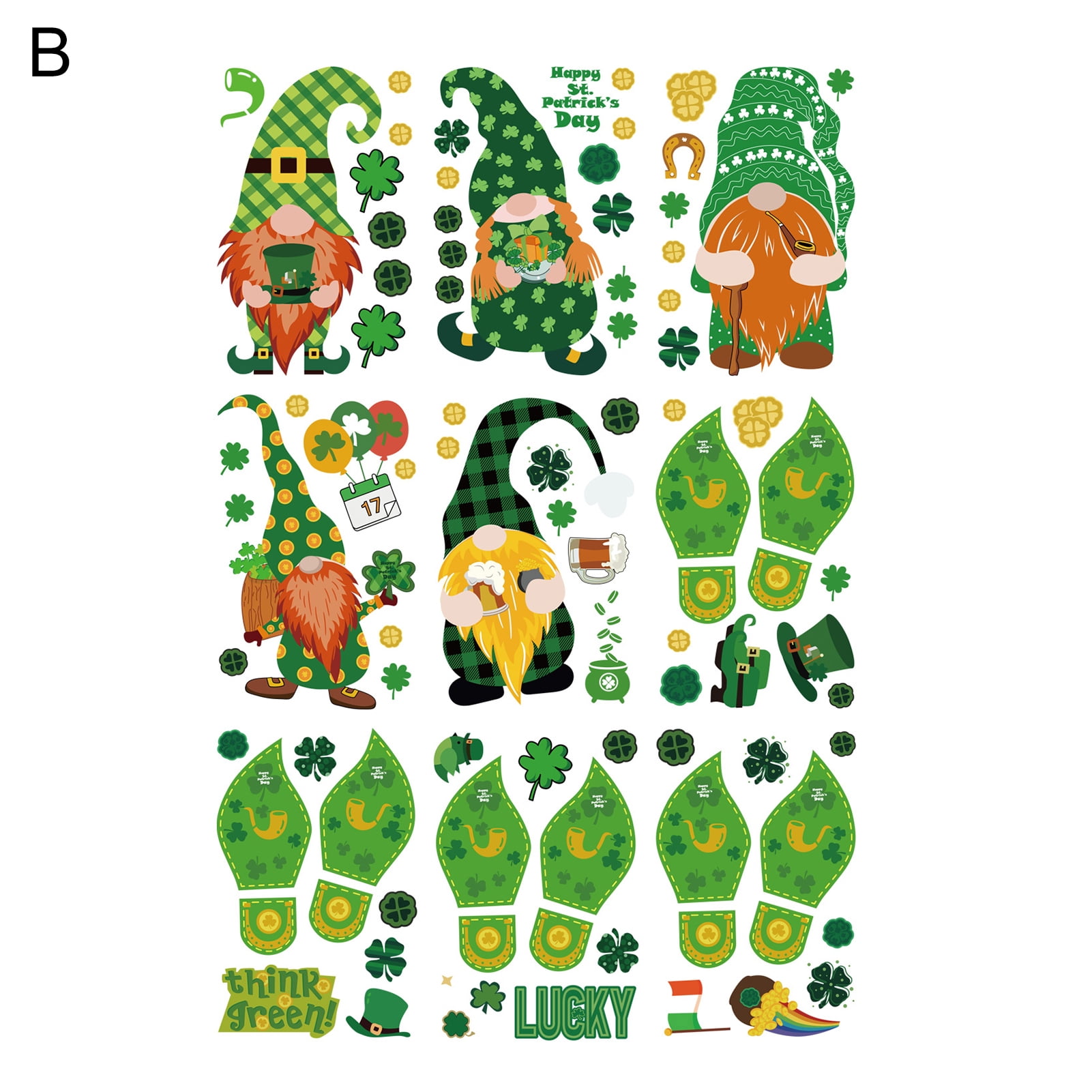 GROFRY 9 Sheets Glass Stickers Cartoon Removable Flame Retardant PVC ...
