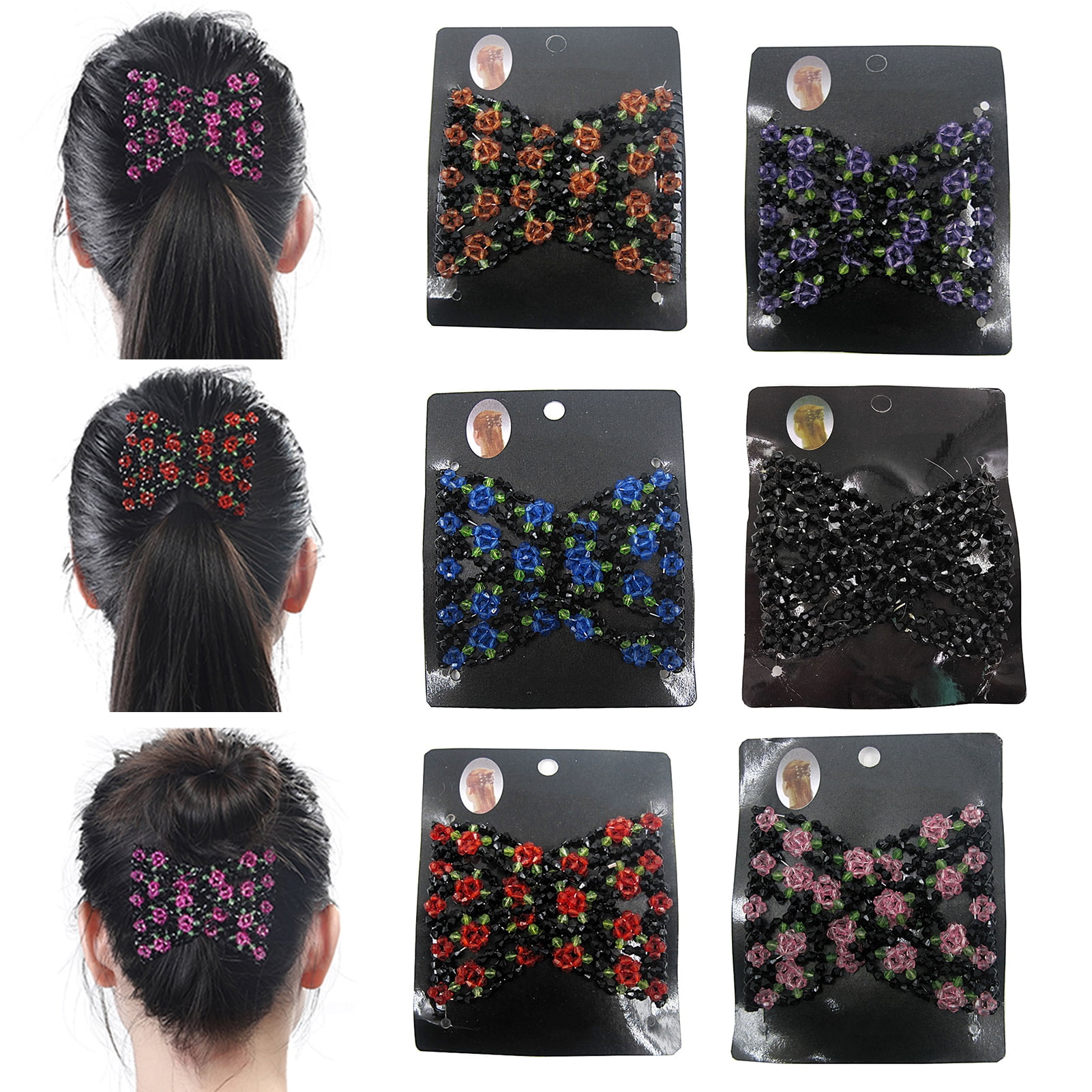 GROFRY Beads Multi Claws Elegant Iron Hair Comb Women Flower Beads ...