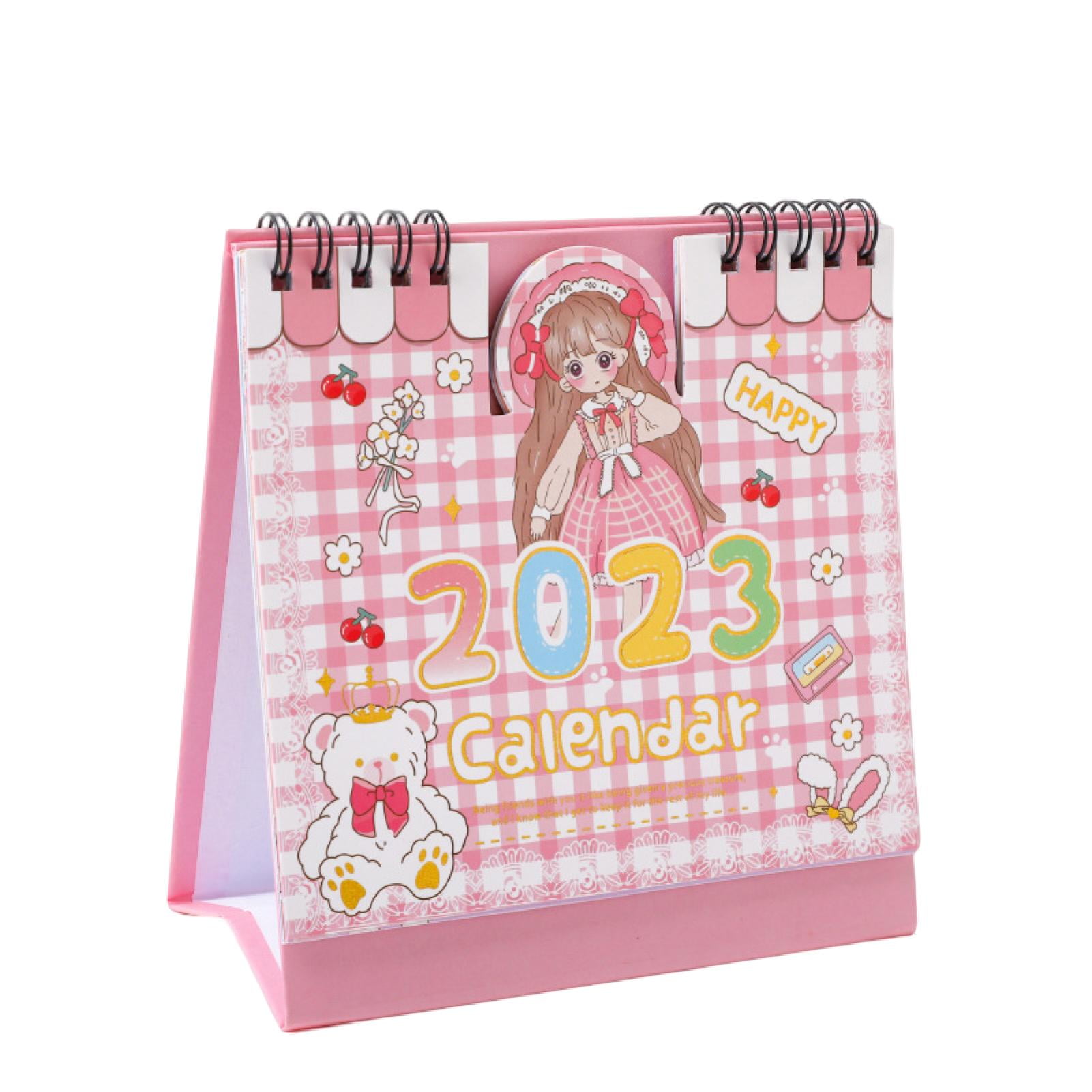 GROFRY Dual Coil Clear Printed Foldable Record Date Mini Calendar ...