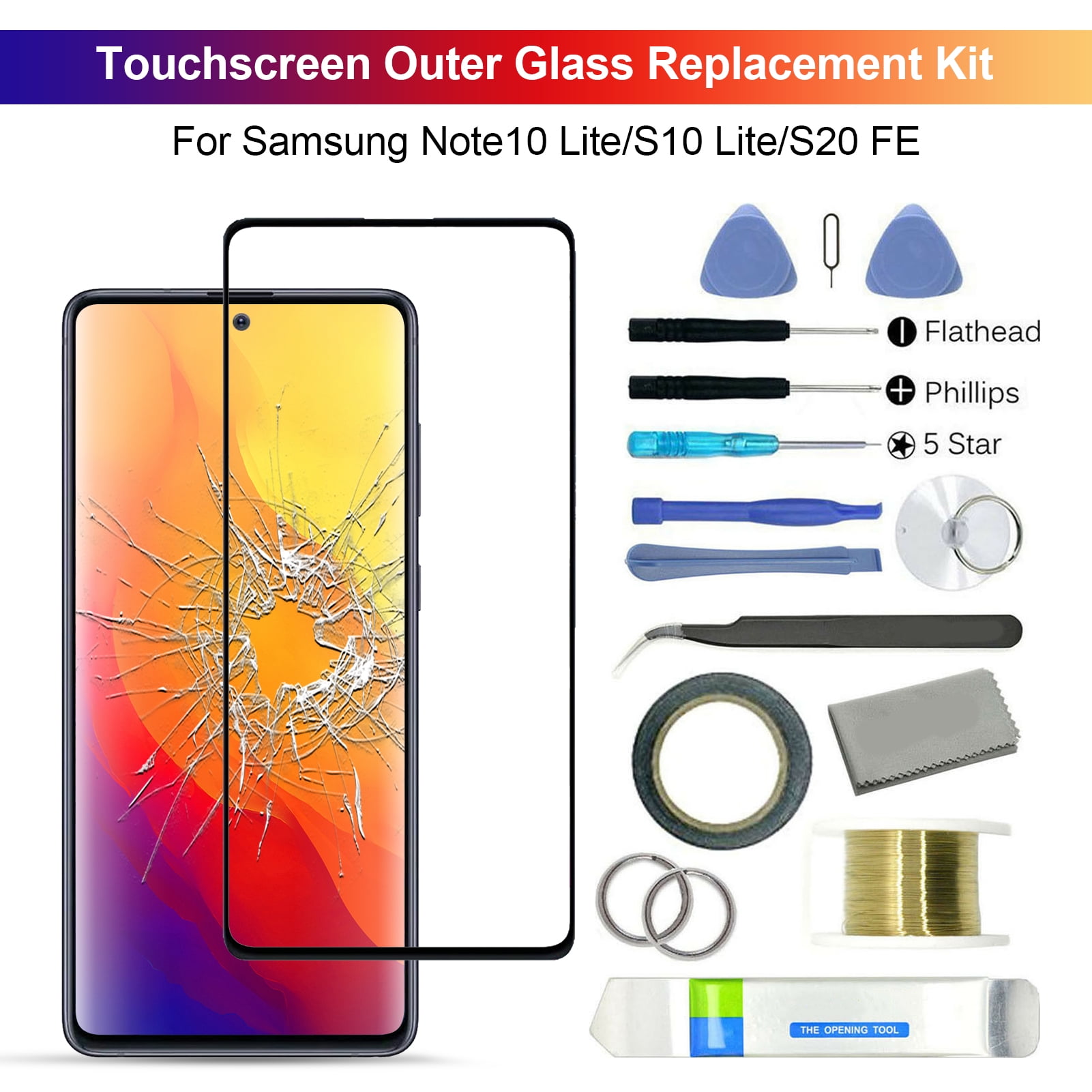 GROFRY Glass Screen Replacement Ultra thin High Clarity Outer Front ...