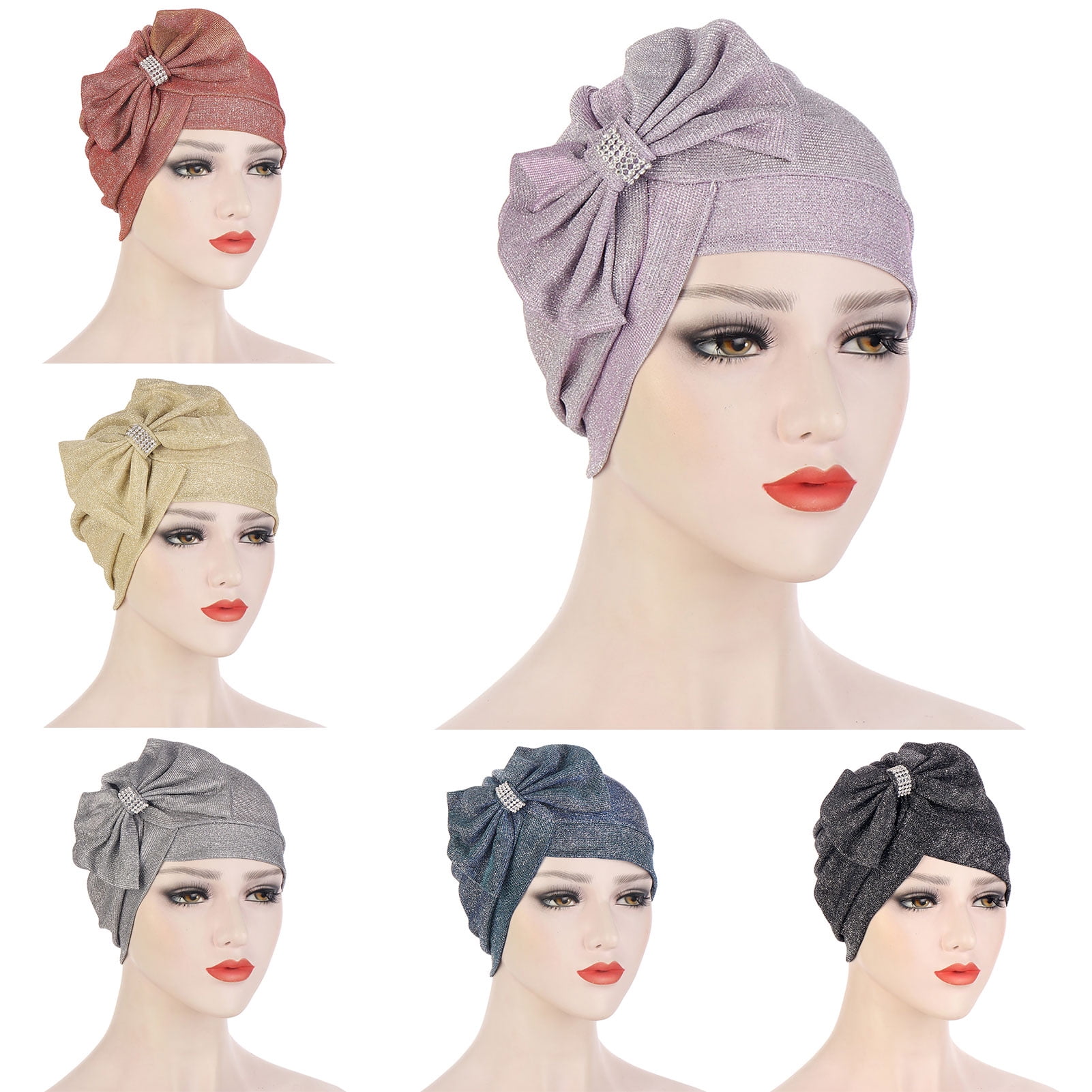 GROFRY Head Cap Multicolor Elastic Polyester Forehead Cross Large Bow ...