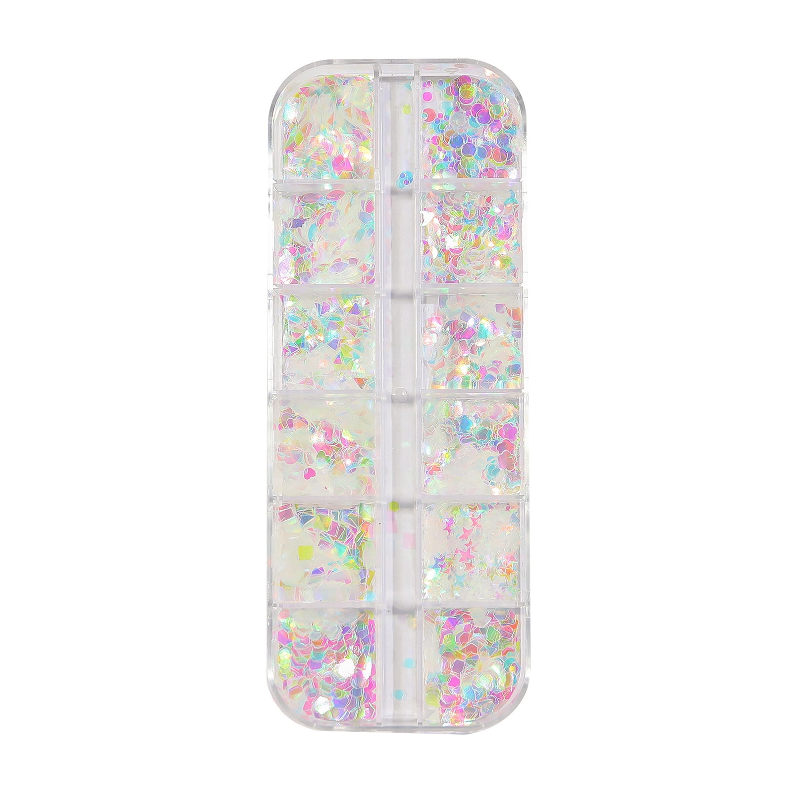 GROFRY Nail Sequin 12 Grids Shining Long Lasting Nail Glitter Sequins ...