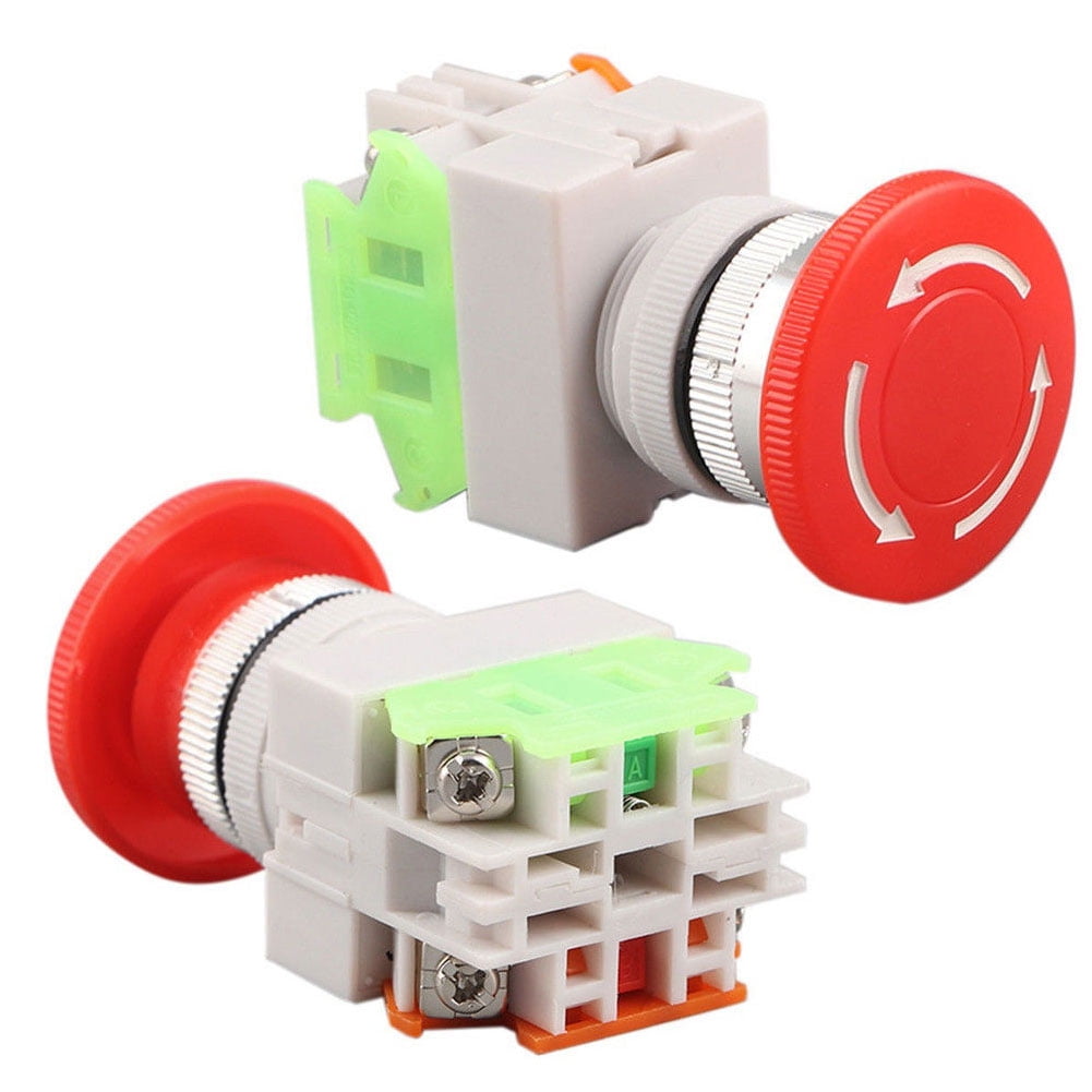 GROFRY Self Lock E-stop Switch with Warning Cap Equipment Emergency ...