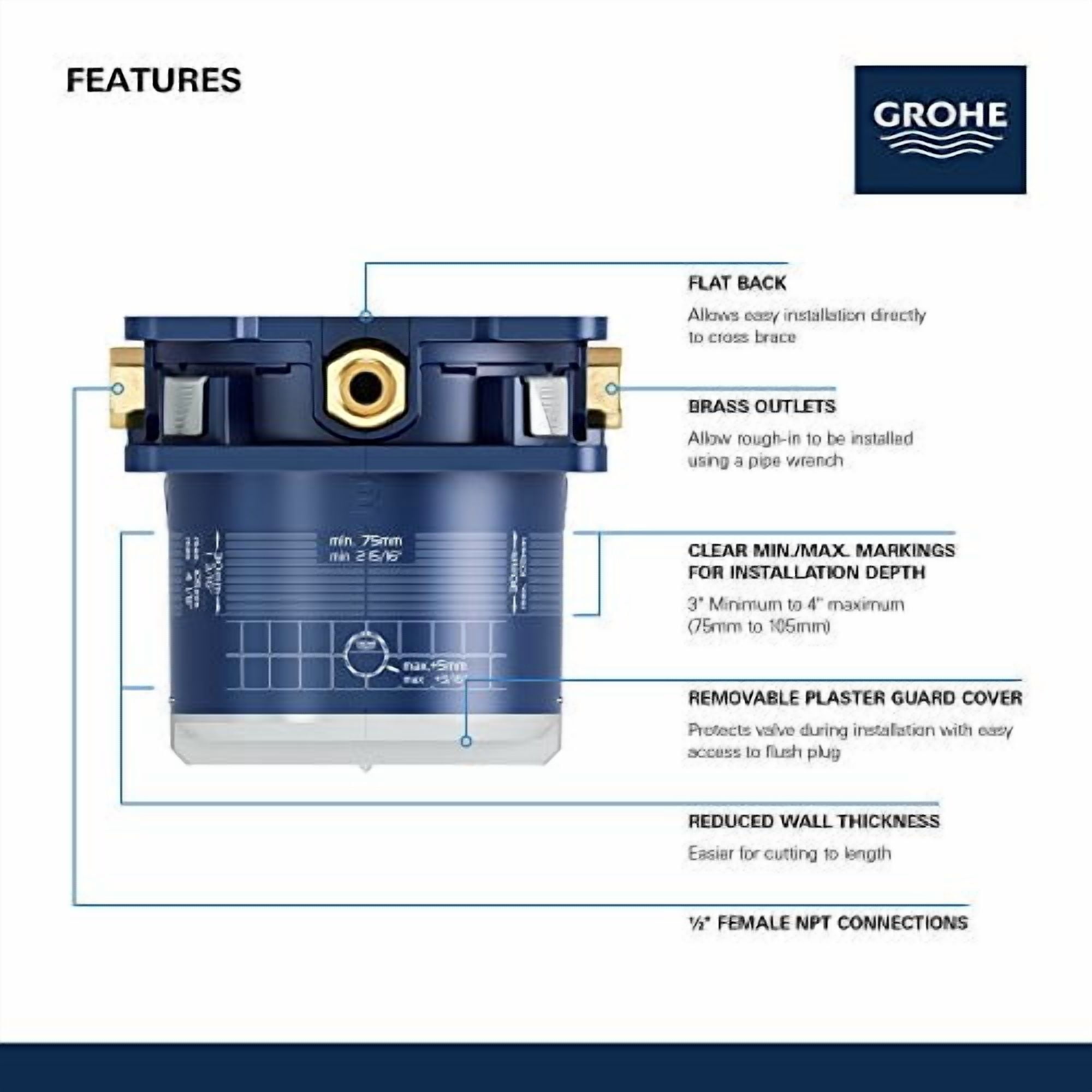 GROHE 35601000 Rapido Smartbox Universal Rough-In Box, No Finish ...