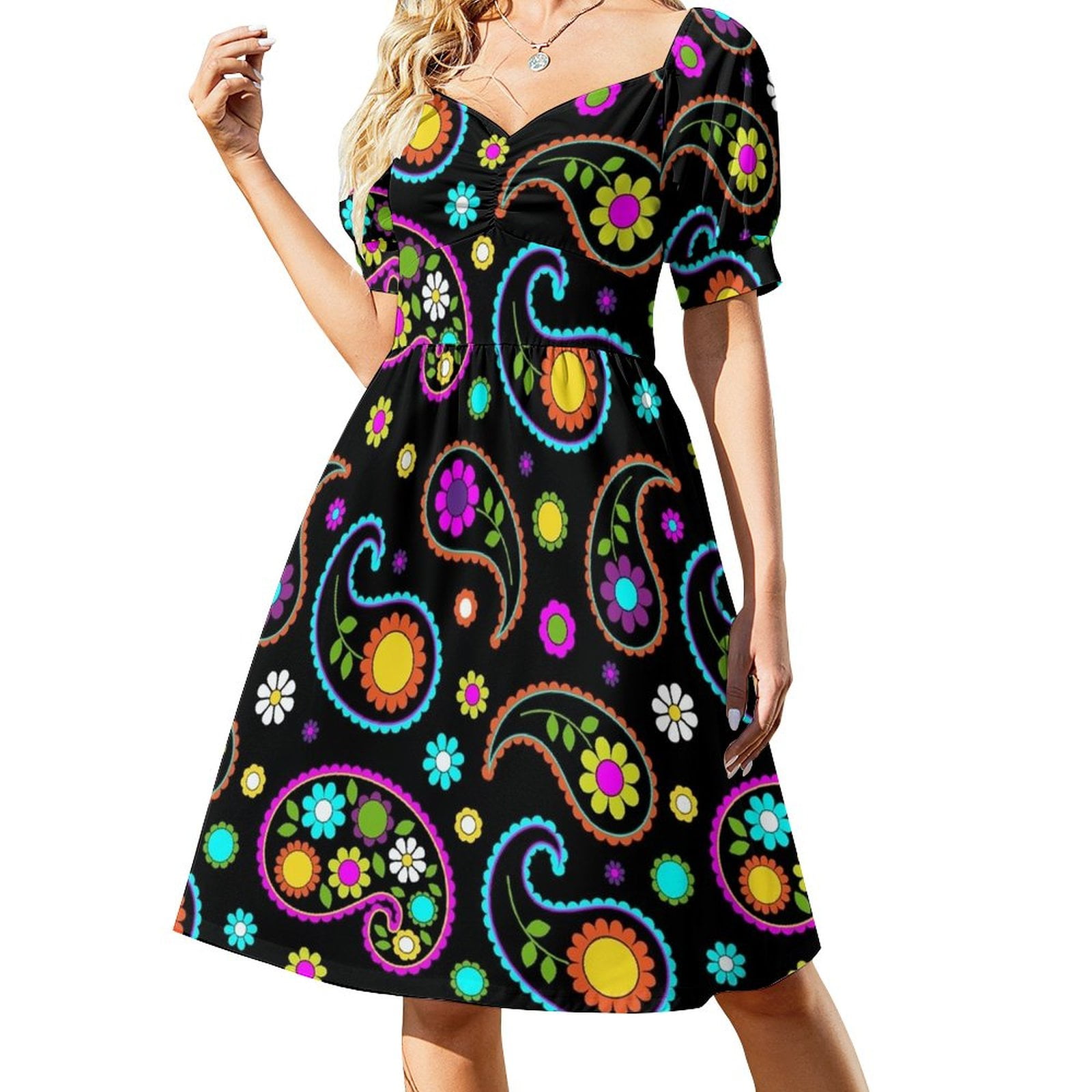 GROOVY HIPPIE PAISLEY FLORAL PATTERN Dress Cocktail of dresses luxury ...