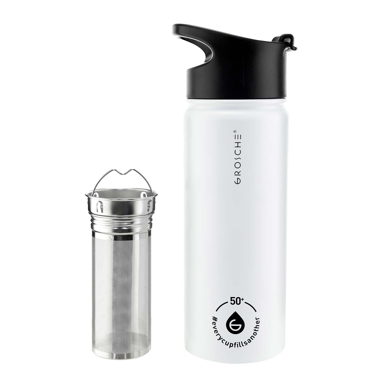 GROSCHE Chicago Stainless Steel Tea Infuser Flask | Beverage Bottle ...
