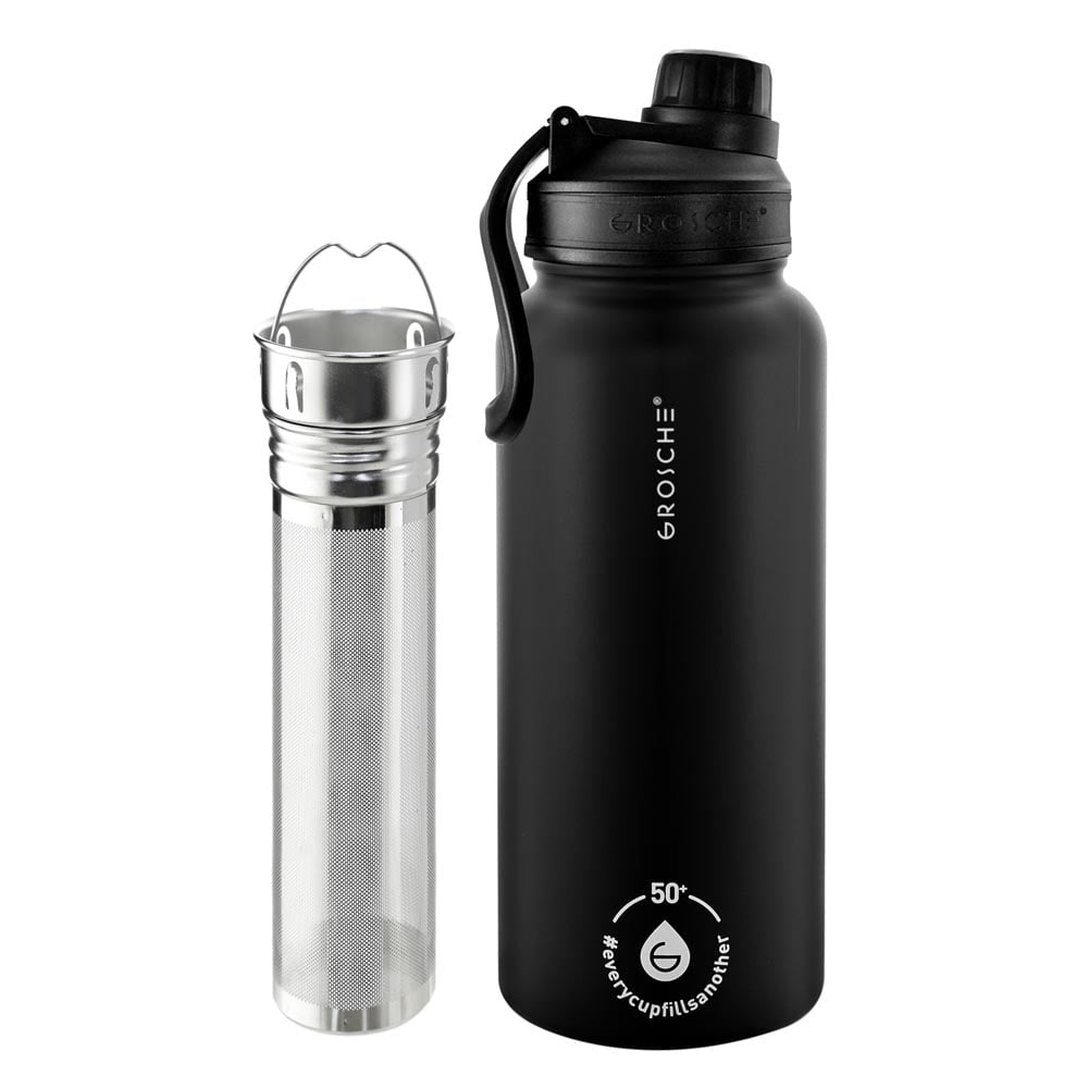 GROSCHE Chicago Stainless Steel Tea Infuser Flask | Beverage Bottle ...