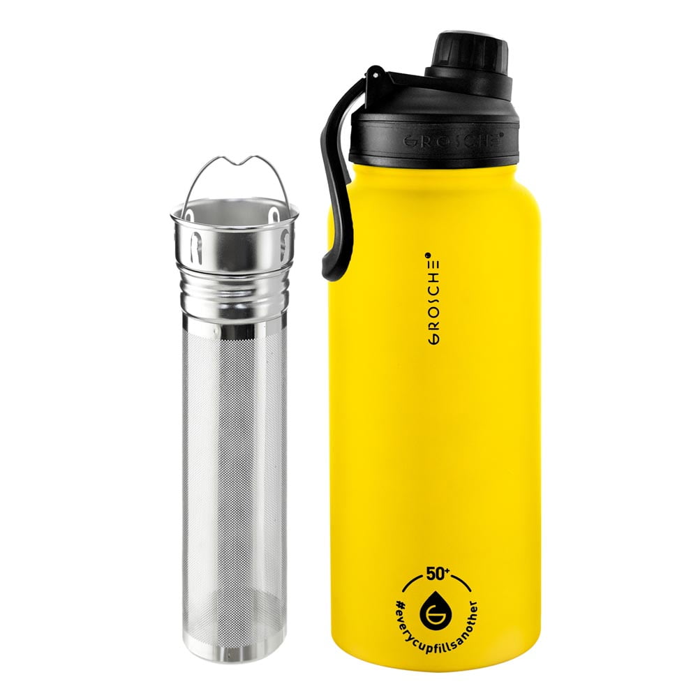 GROSCHE Chicago Stainless Steel Tea Infuser Flask | Beverage Bottle ...