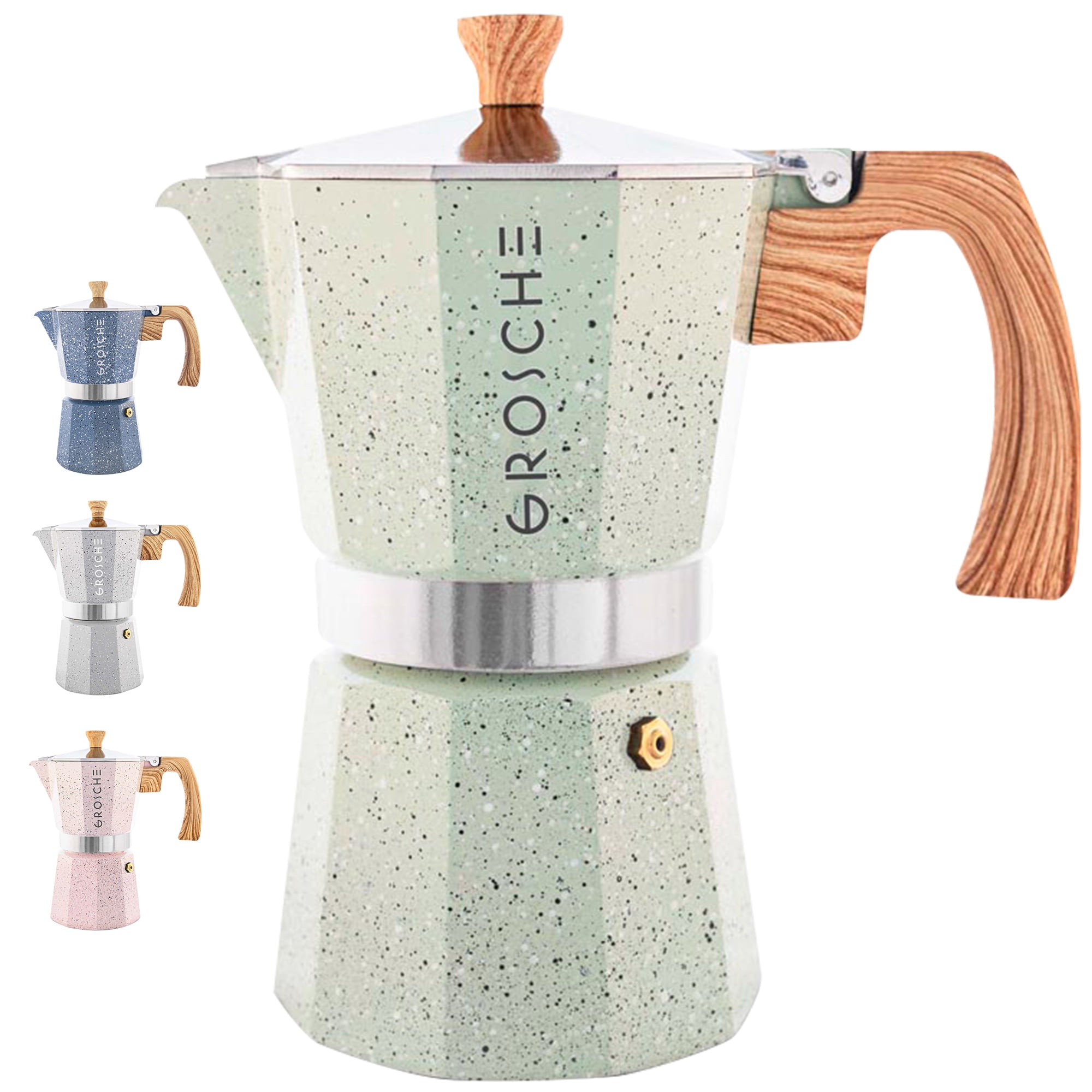GROSCHE MILANO STONE Moka Pot, Stovetop Espresso Maker, Stovetop Coffee ...