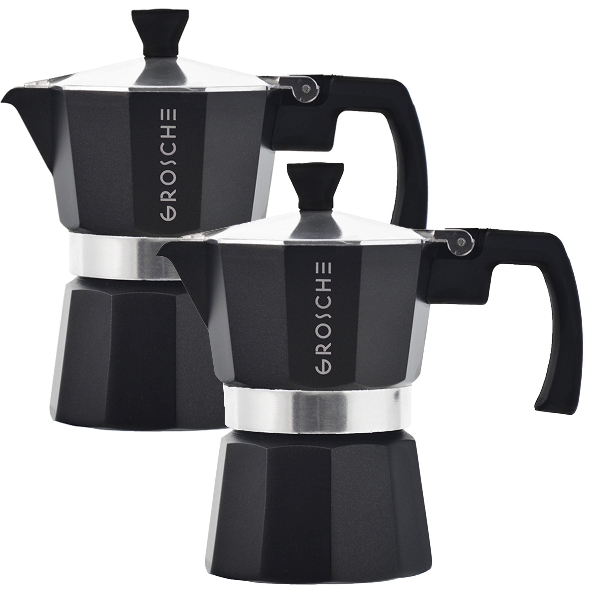 GROSCHE MILANO Stovetop Espresso Maker, Moka Pot, 3 Espresso Cup Bundle ...