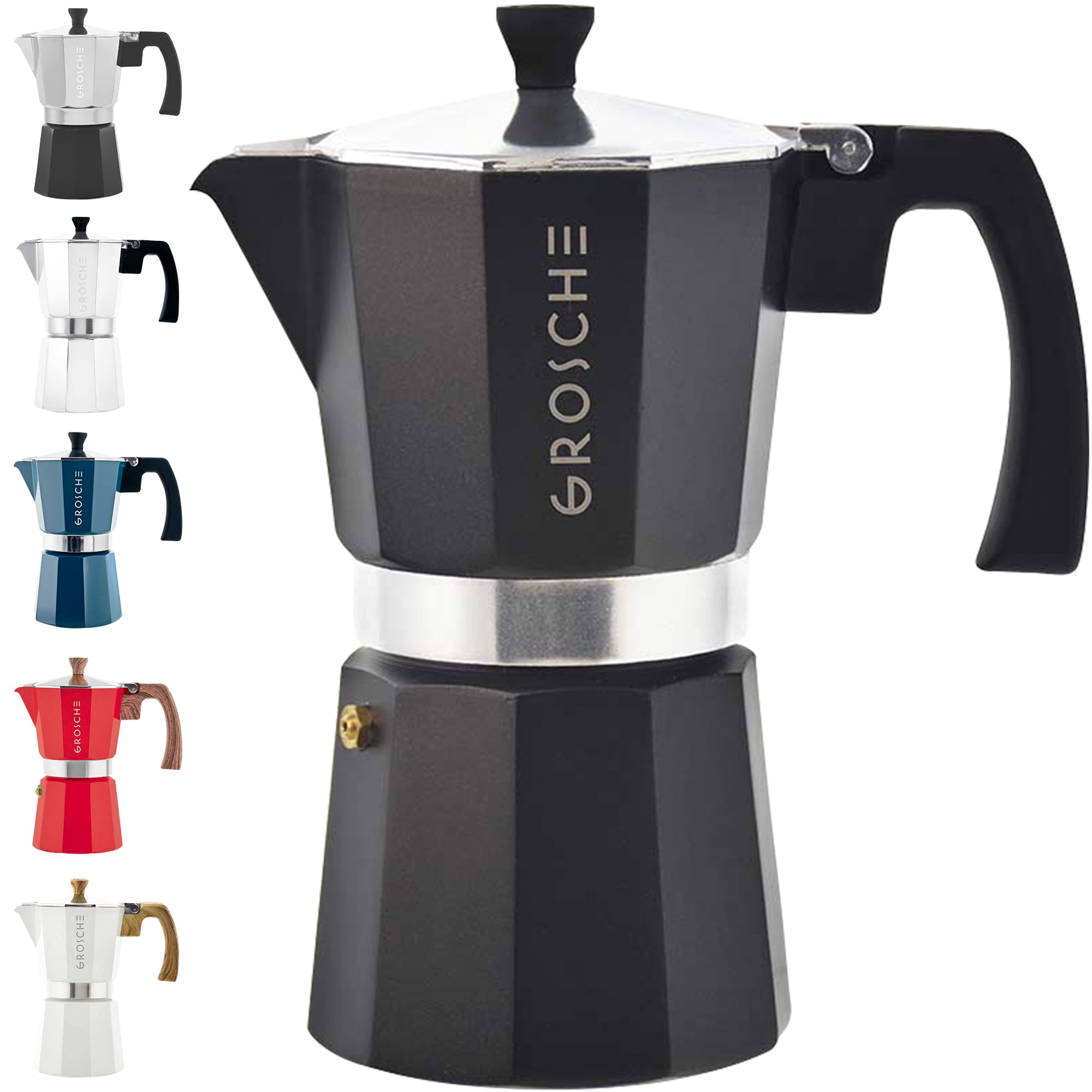 GROSCHE MILANO Stovetop Espresso Maker, Moka Pot, 6 Espresso Cups ...