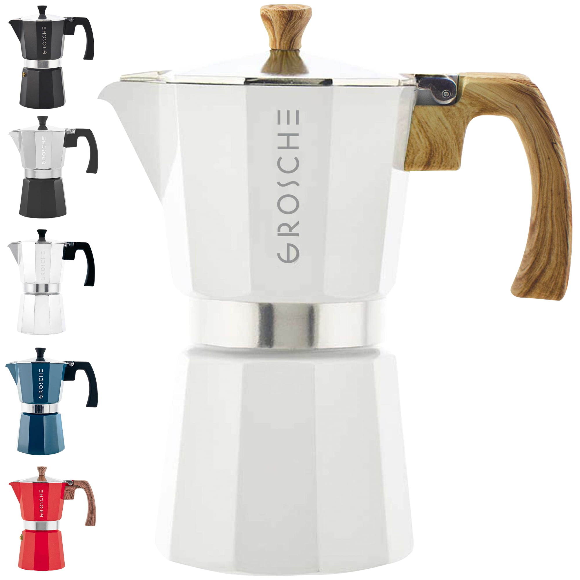 GROSCHE MILANO Stovetop Espresso Maker, Moka Pot, 6 Espresso Cups ...