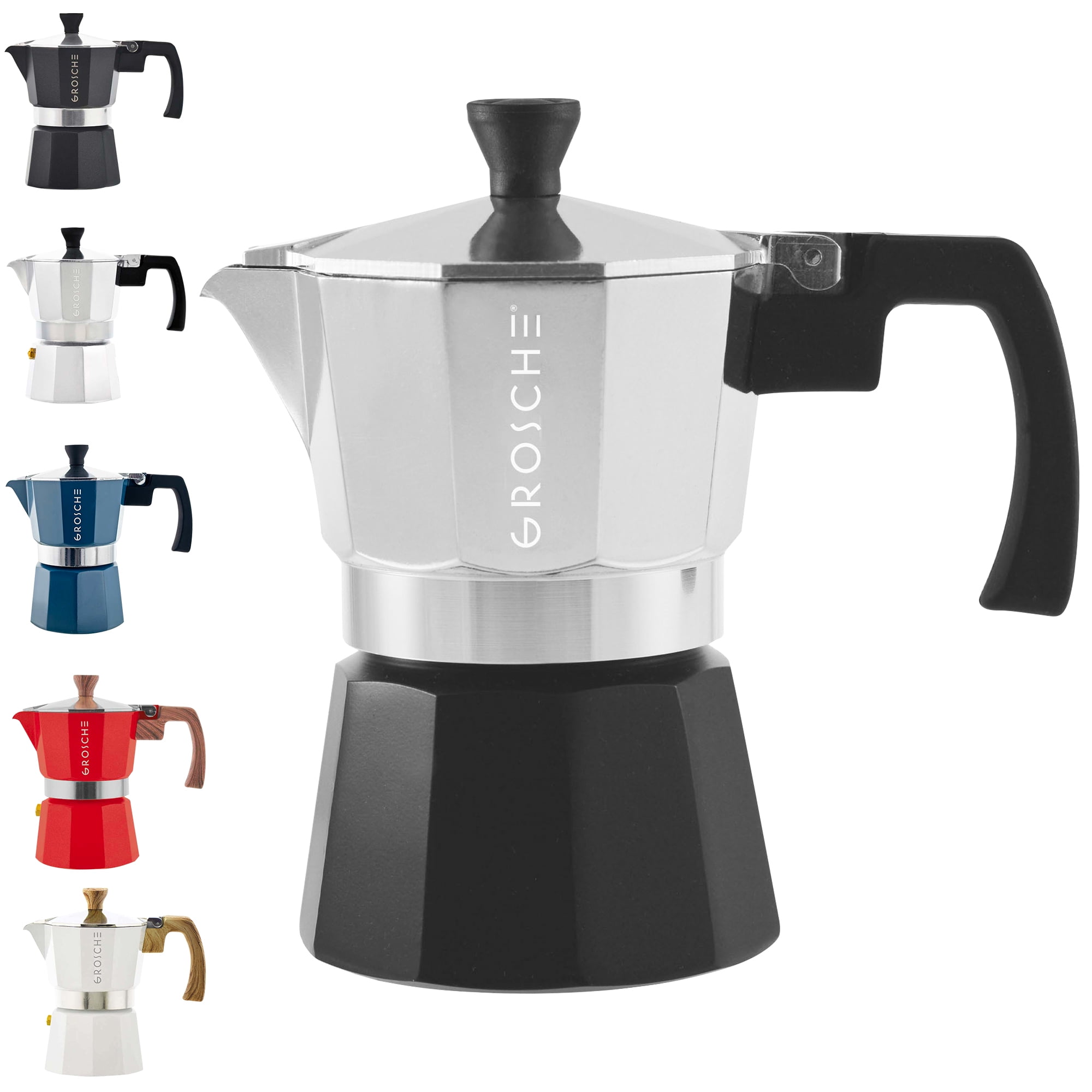GROSCHE MILANO TUXEDO Stovetop Espresso Maker, Moka Pot - 3 Espresso ...