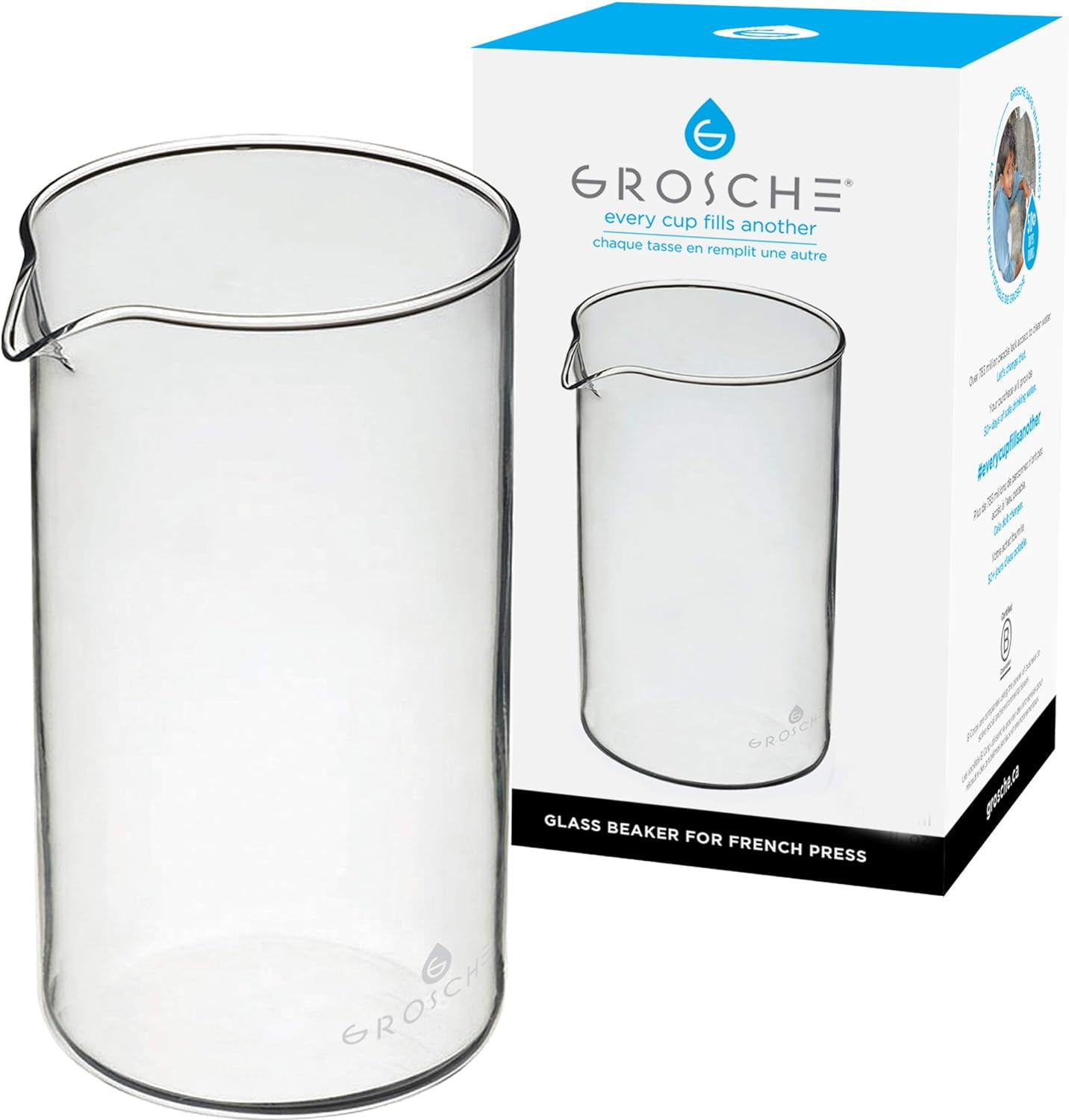 GROSCHE Borosilicate 3.3 Glass Universal Replacement Beaker for French ...