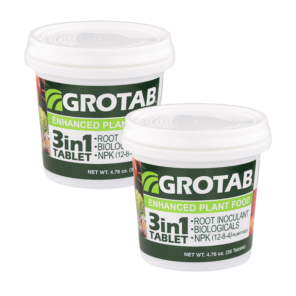 GROTAB 3-in-1 Plant Food 30 Tablets (2 Pack) Natural 12-8-4 Plant ...